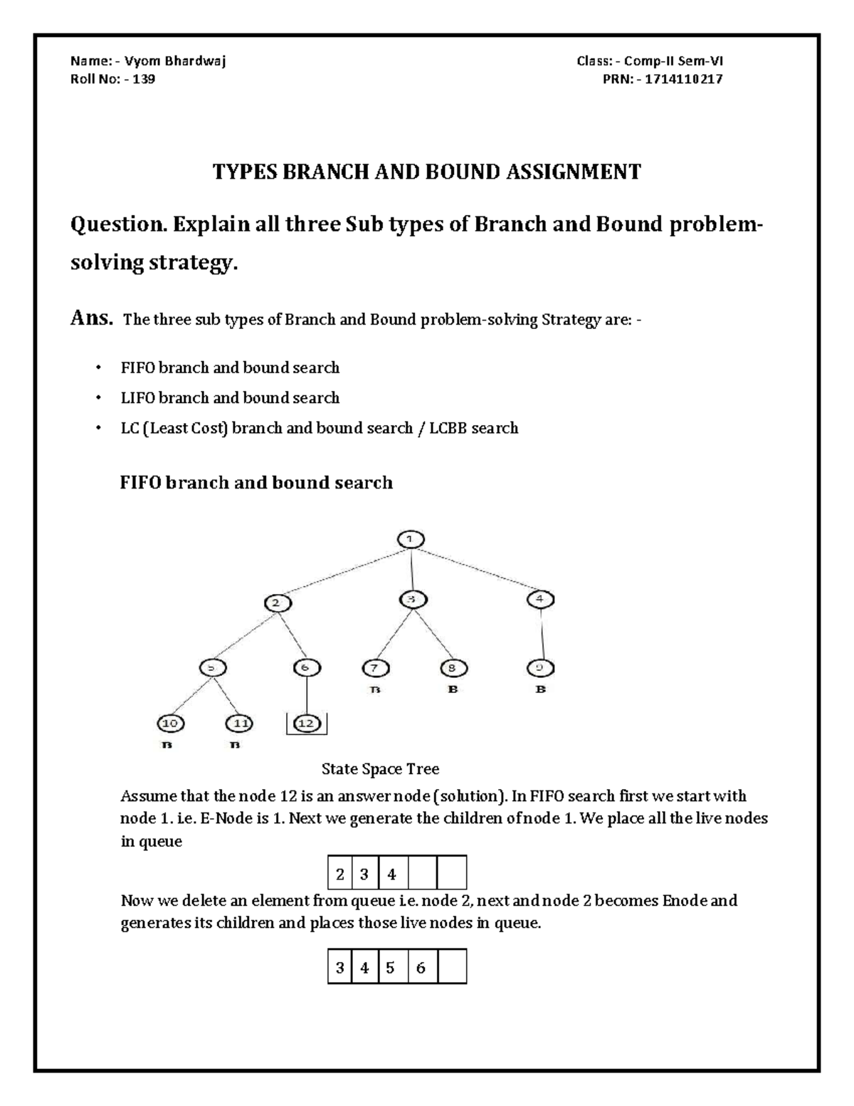 Type Branch - Lecture notes 17 - Name: - Vyom Bhardwaj Class: - Comp-II ...