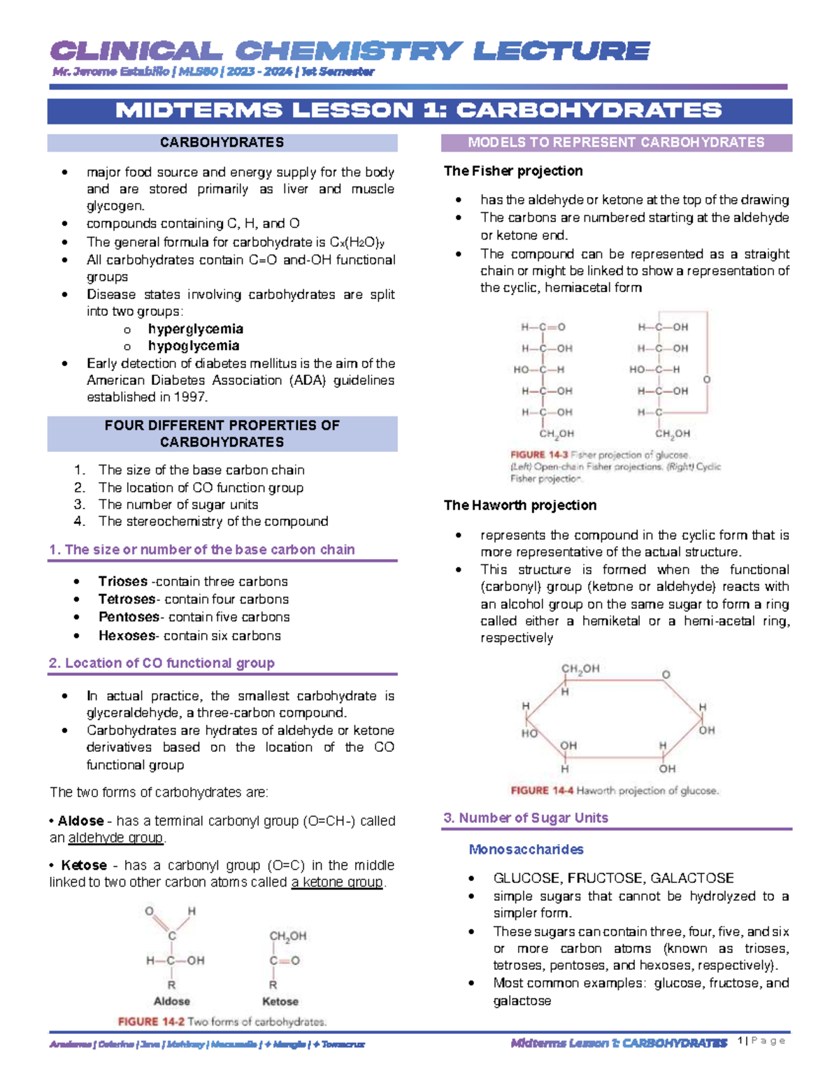 CC-LEC Midterms Carbohydrates - CARBOHYDRATES major food source and ...