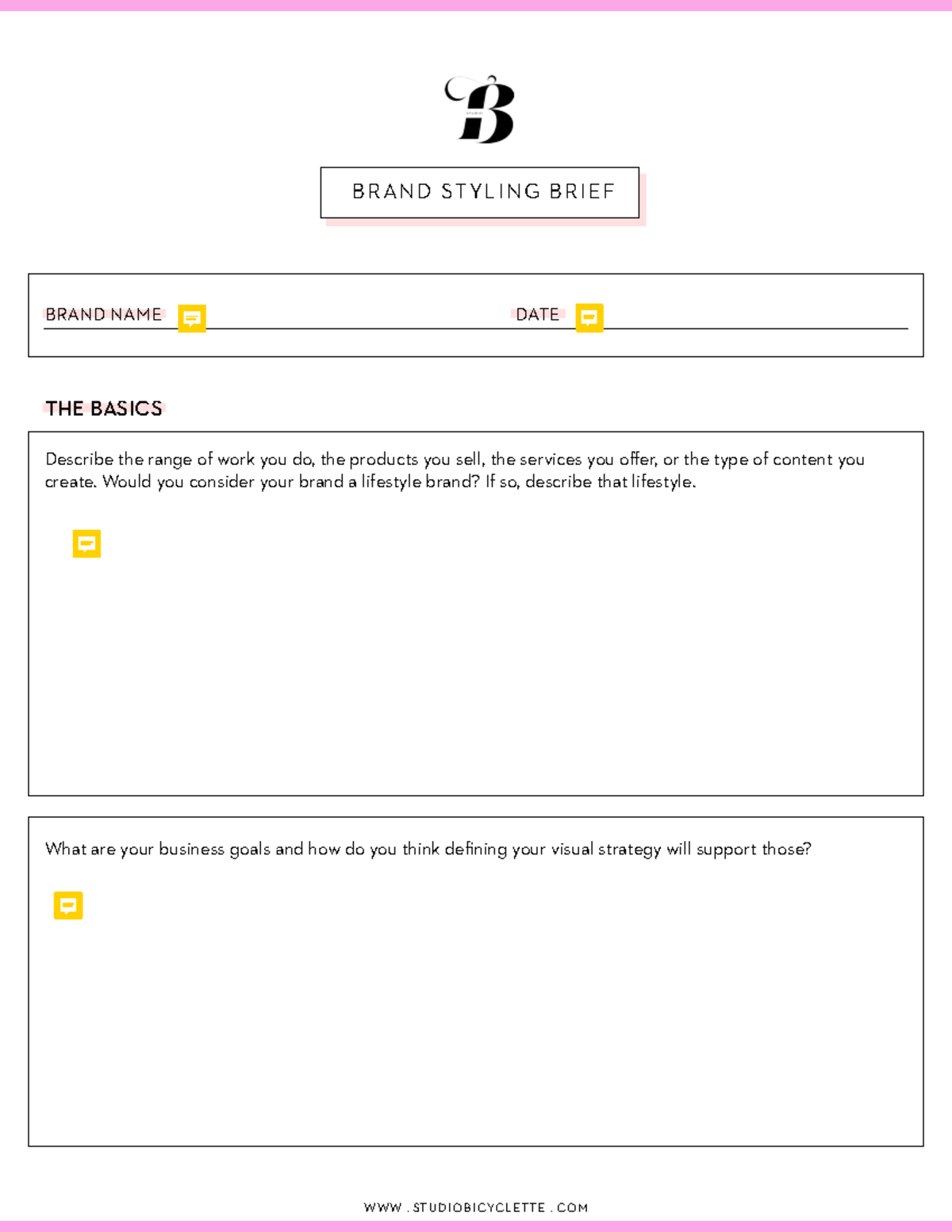 Brand Styling Brief-1555535822381 - BRAND NAME THE BASICS Describe the ...