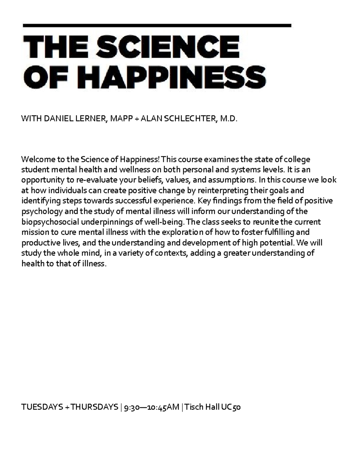NYU Science of Happiness (SOH) Spring 2022 Syllabus - WITH DANIEL ...