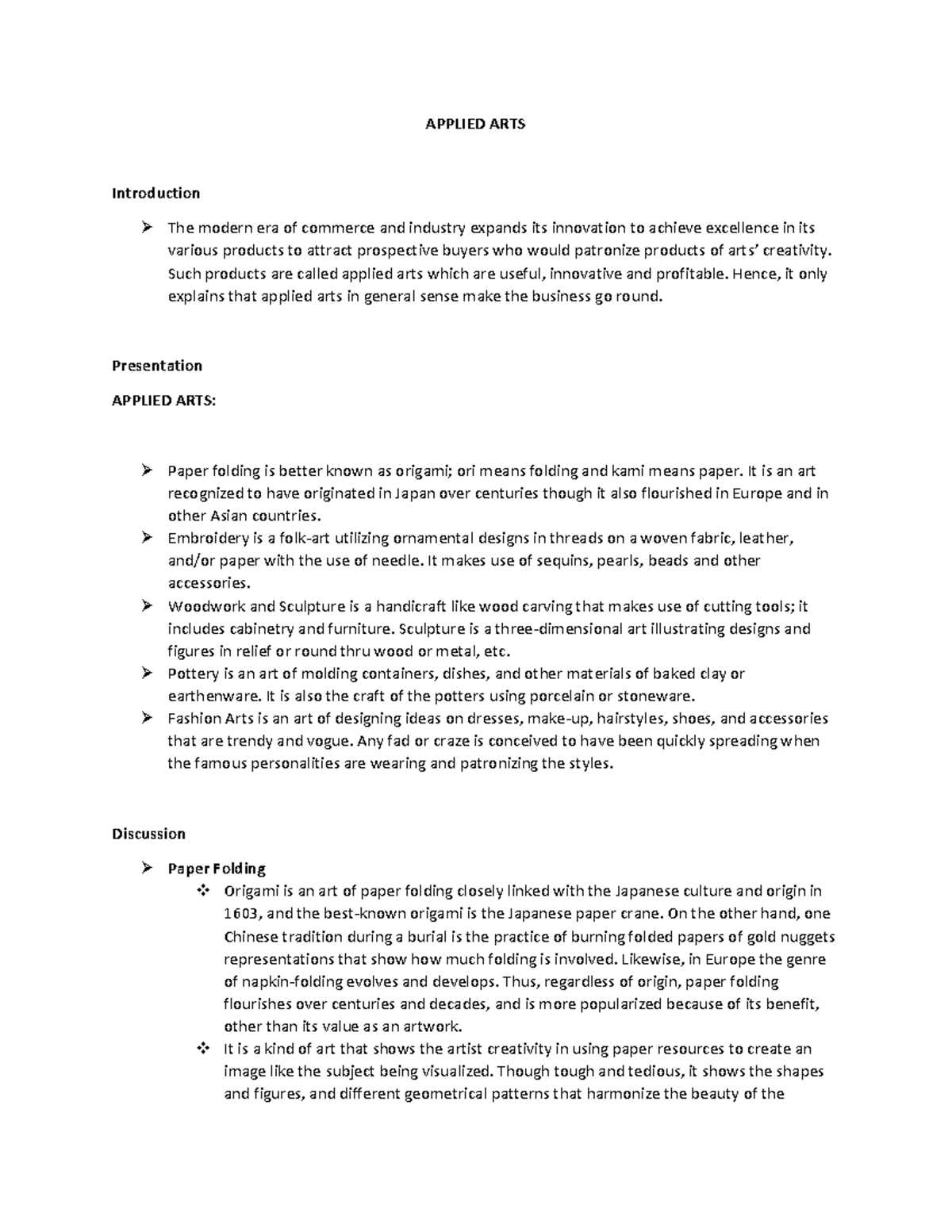 Applied ARTS - Artapp - APPLIED ARTS Introduction The modern era of ...