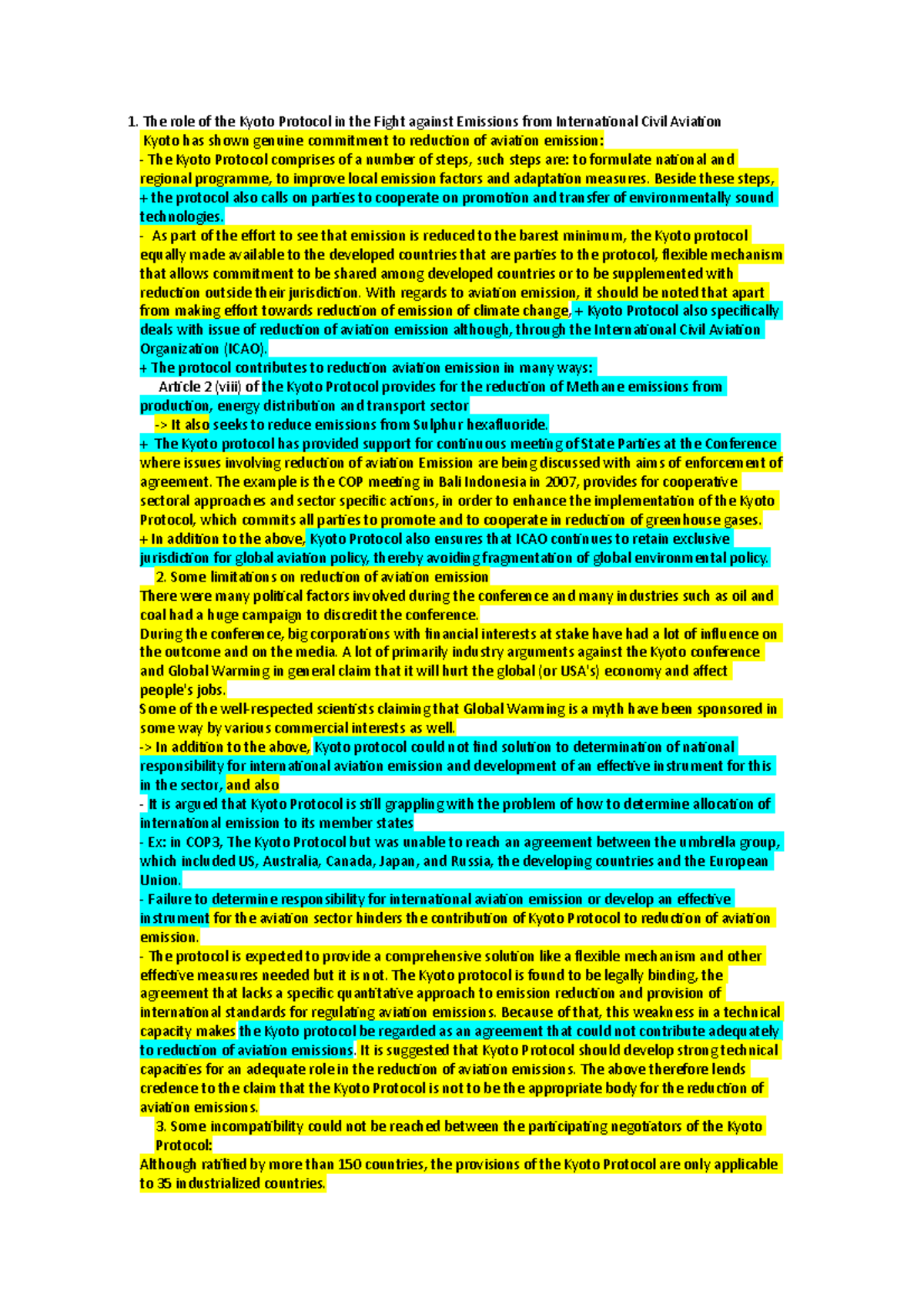 The role of the Kyoto Protocol in the Fight agains - International ...