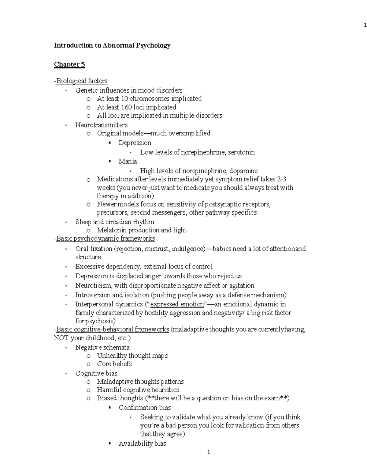 Introduction to Abnormal Psychology - Introduction to Abnormal ...
