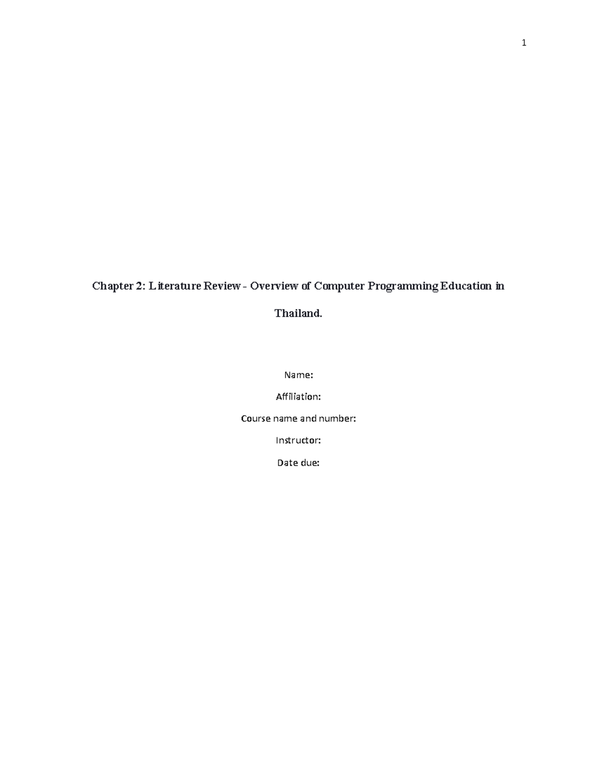 Overview of Computer Programming Education in Thailand - Name ...