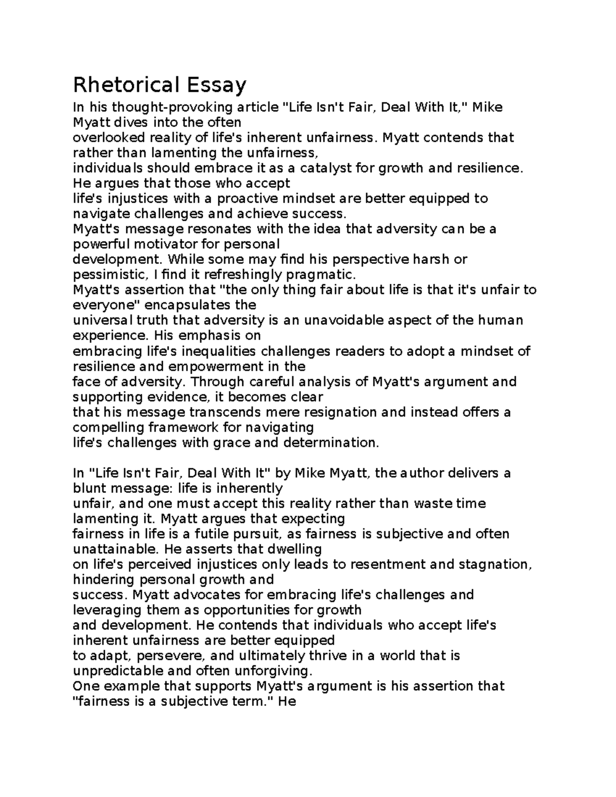 Rhetorical essay - Help with this certain assignment - Rhetorical Essay ...