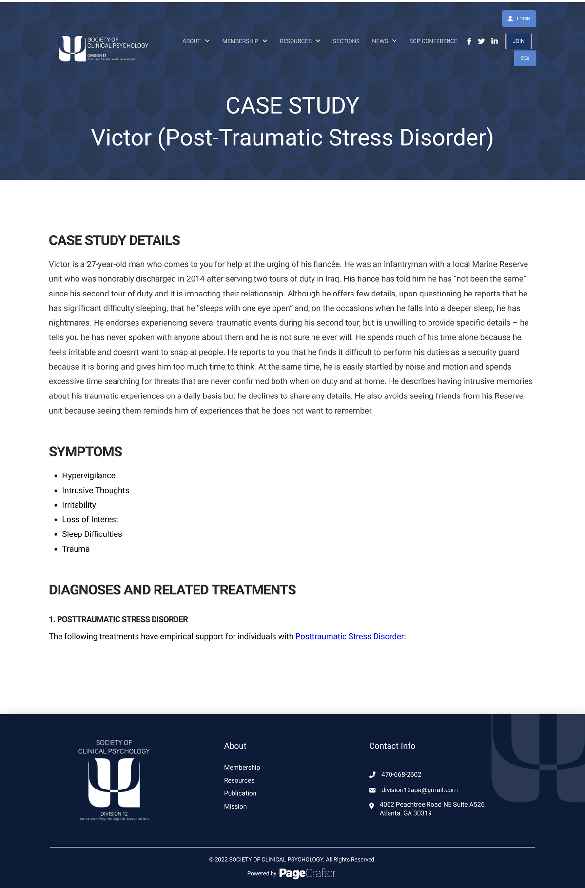 Victor (post-traumatic stress disorder) Society of Clinical Psychology ...