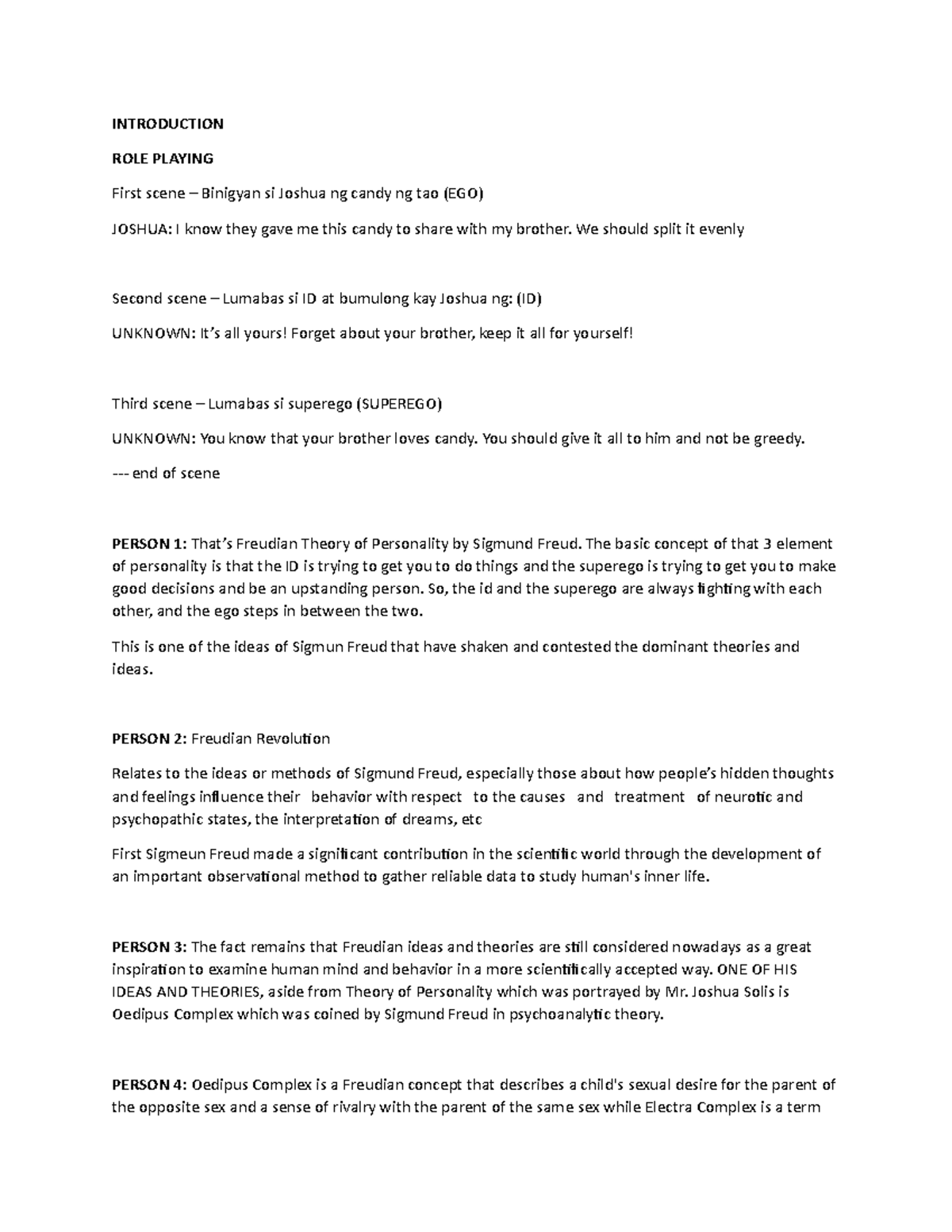 Role-playing - xsjbxsjdashduas - INTRODUCTION ROLE PLAYING First scene ...