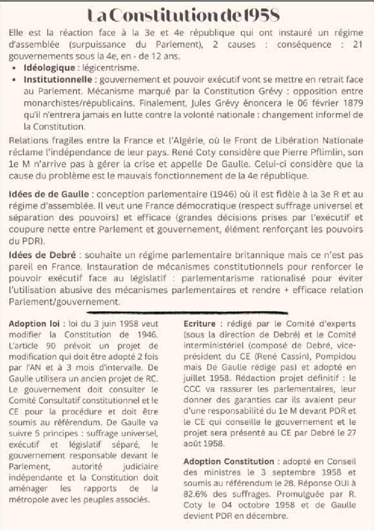 Fiche de cours constitution - Droit Constitutionnel 1 - Studocu