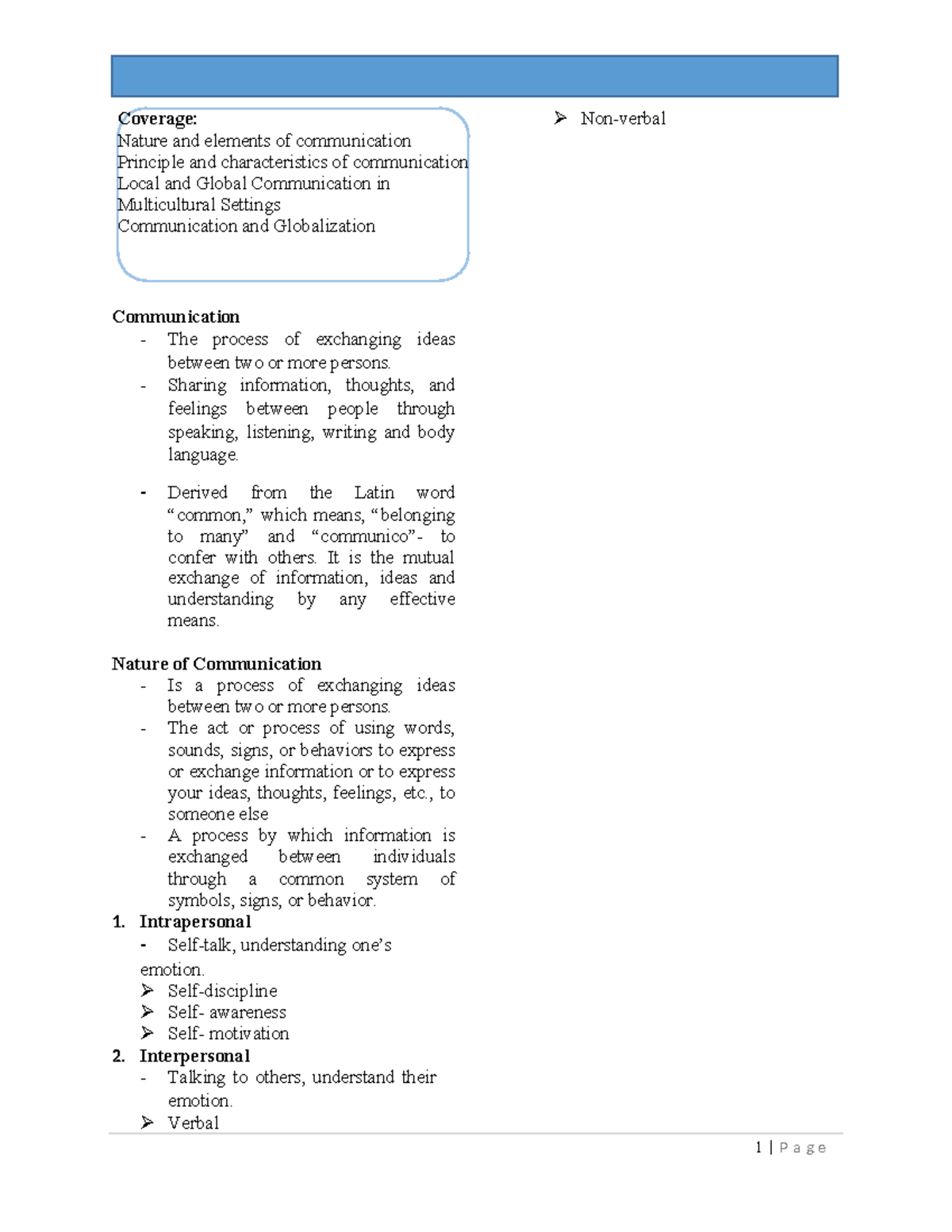 Reviewer-PURC111 - Coverage: Nature and elements of communication ...