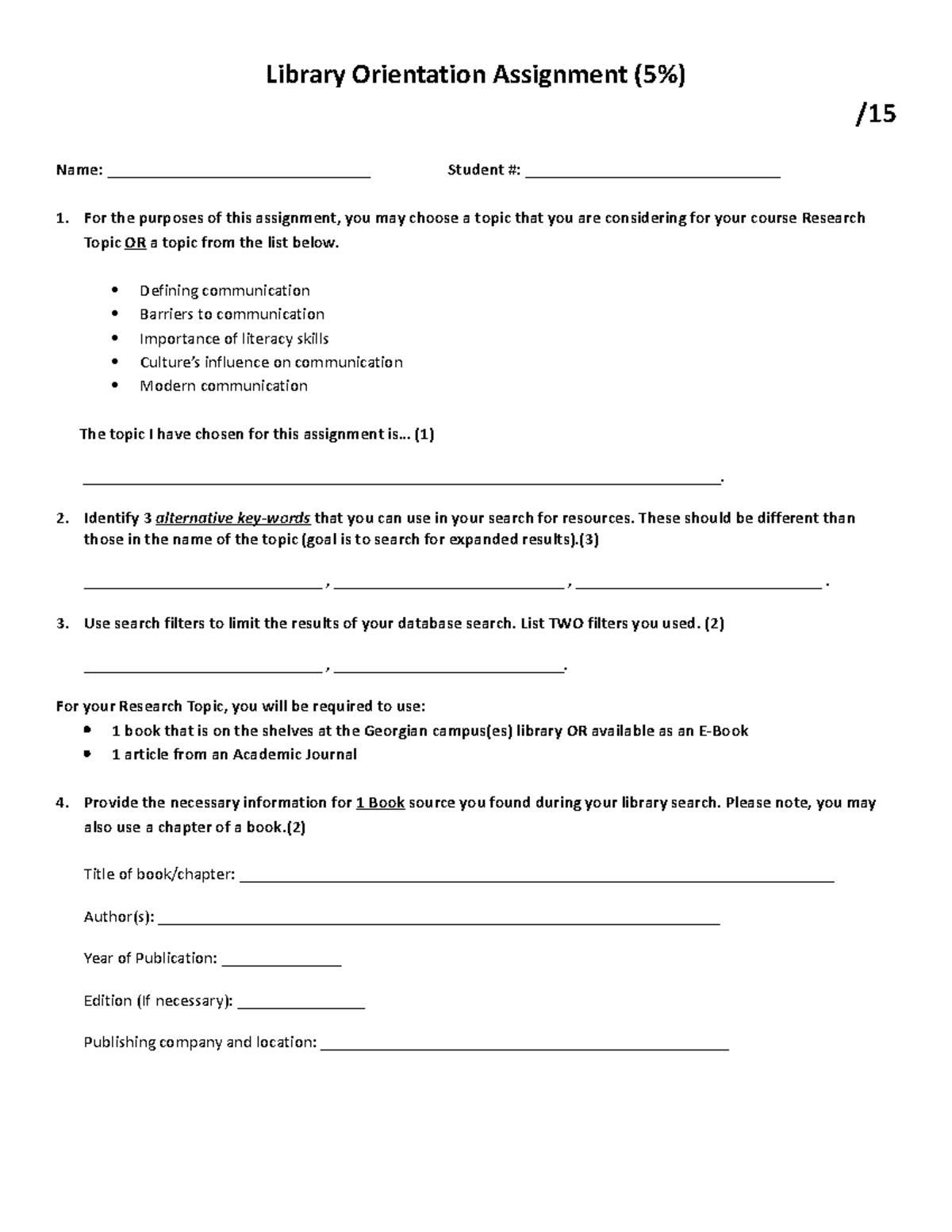 Library Orientation Assignment (F18) - Library Orientation Assignment ...