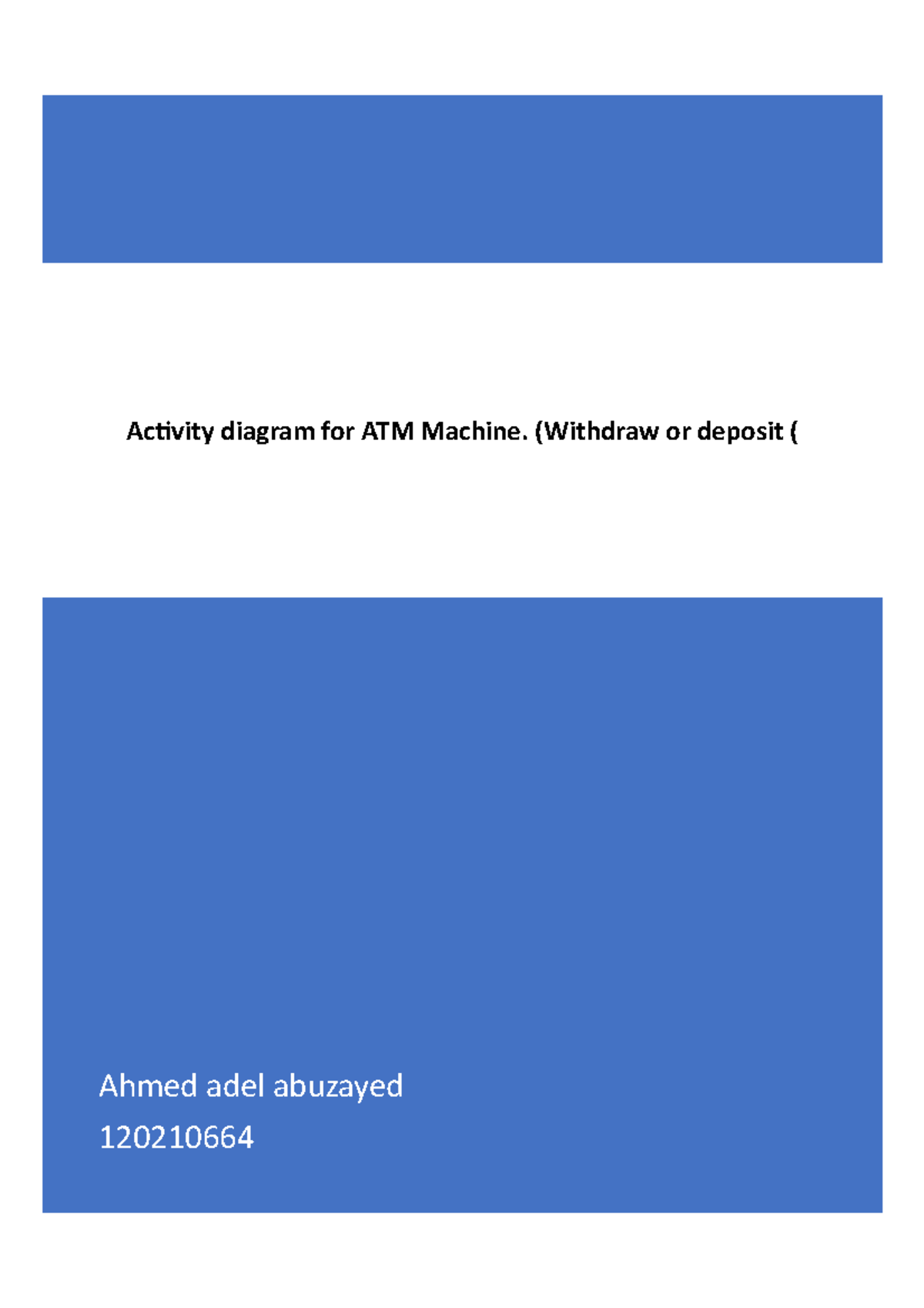 Activity diagram for ATM Machine - Digital Fundamentals - Ahmed adel ...