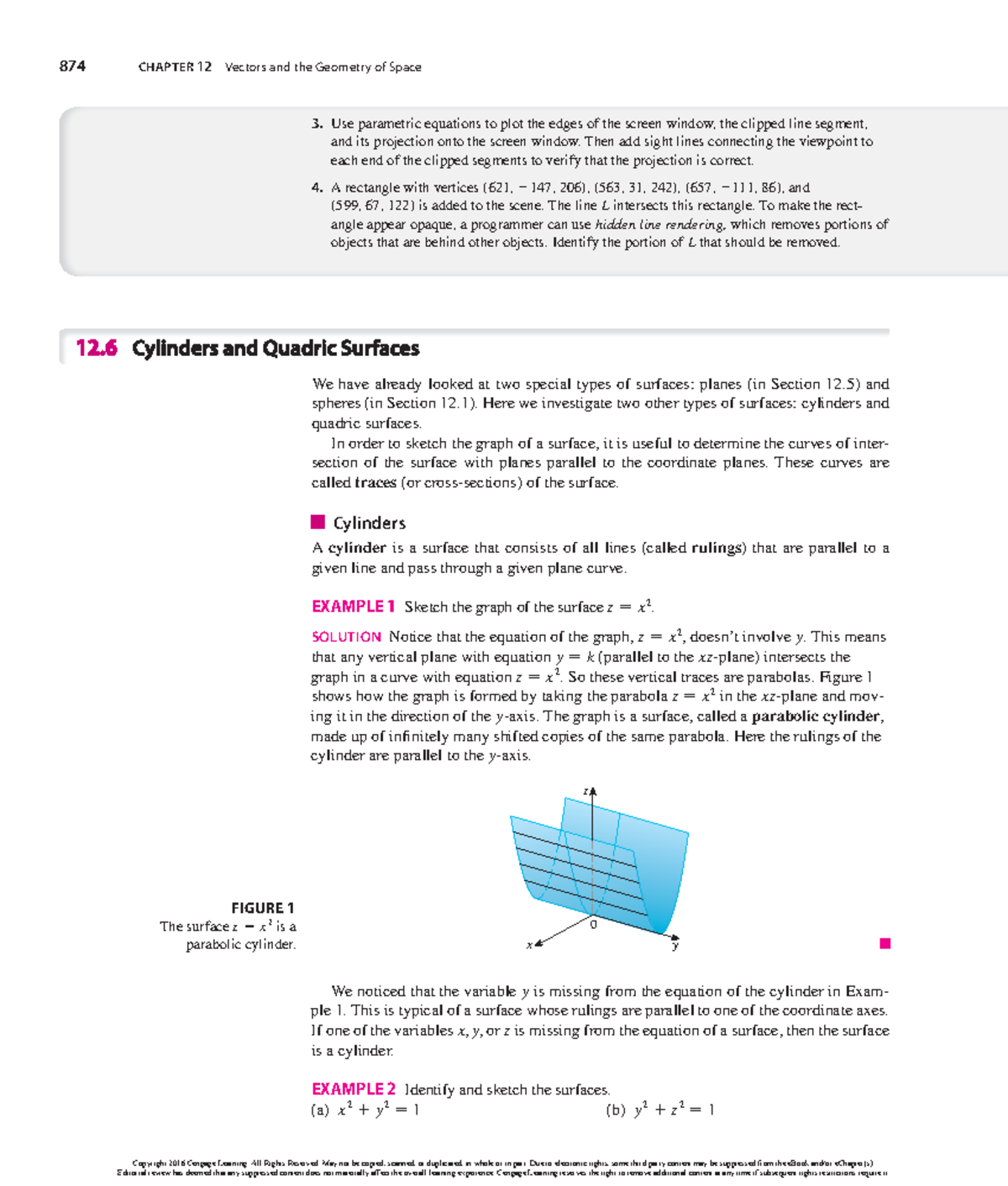 Math ch-12-6 - math work - 874 CHAPTER 12 Vectors and the Geometry of Space 3. Use parametric ...