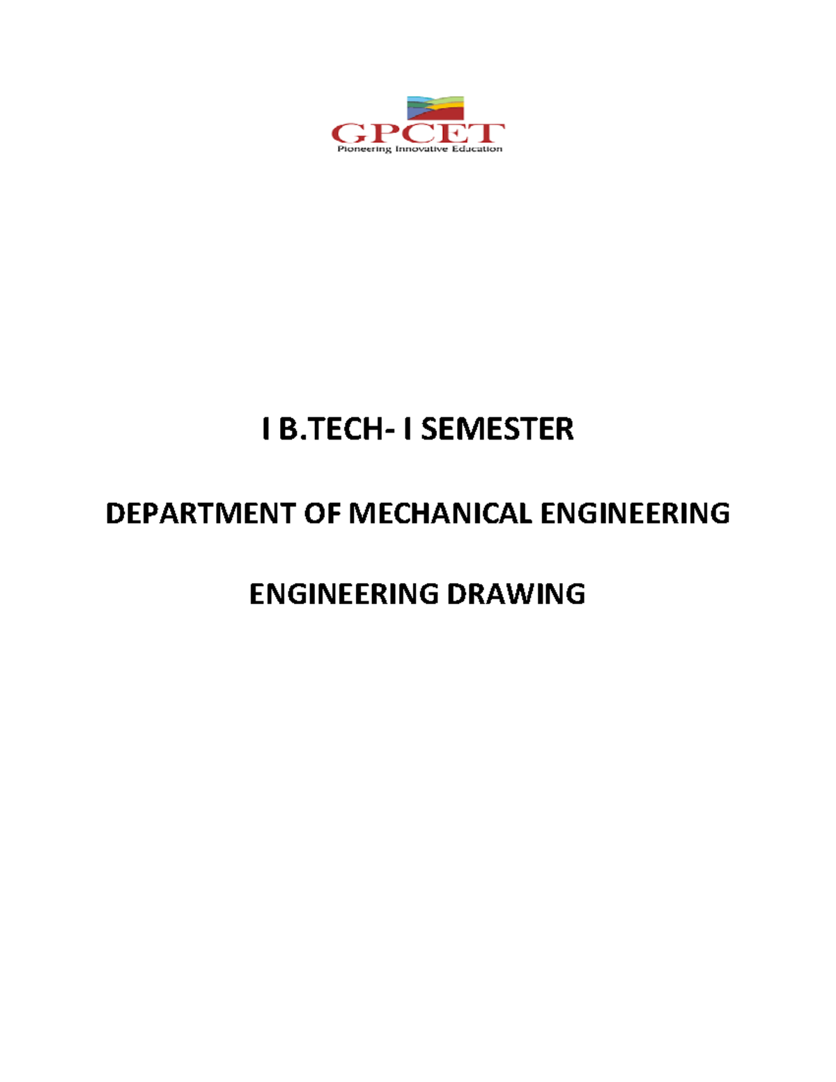 EDG-UNIT-III - I B- I SEMESTER DEPARTMENT OF MECHANICAL ENGINEERING ...