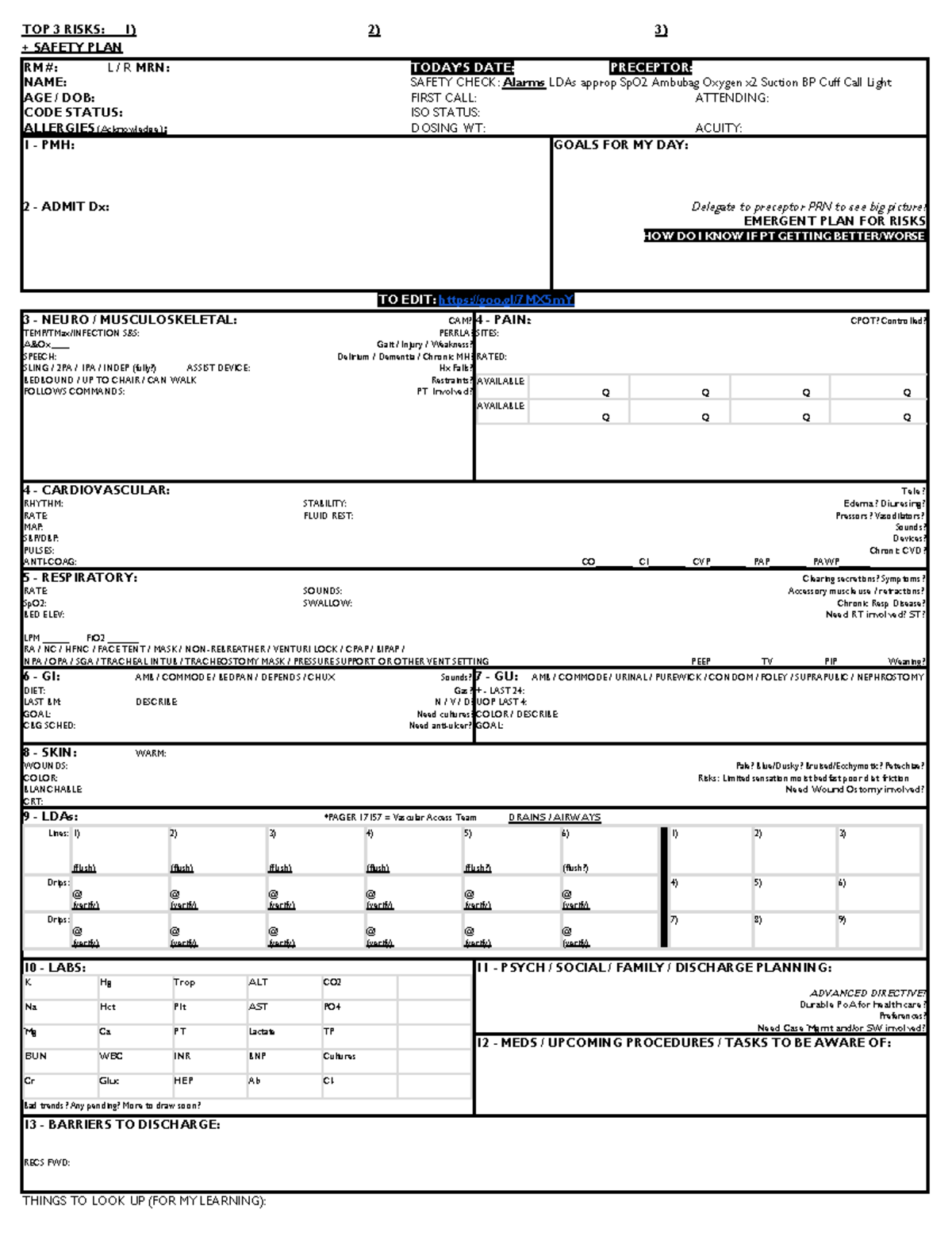 - Brain 5-8-19 Cvicu Master 12K Cvicu Brain - TOP 3 RISKS: 1) 2) 3 ...