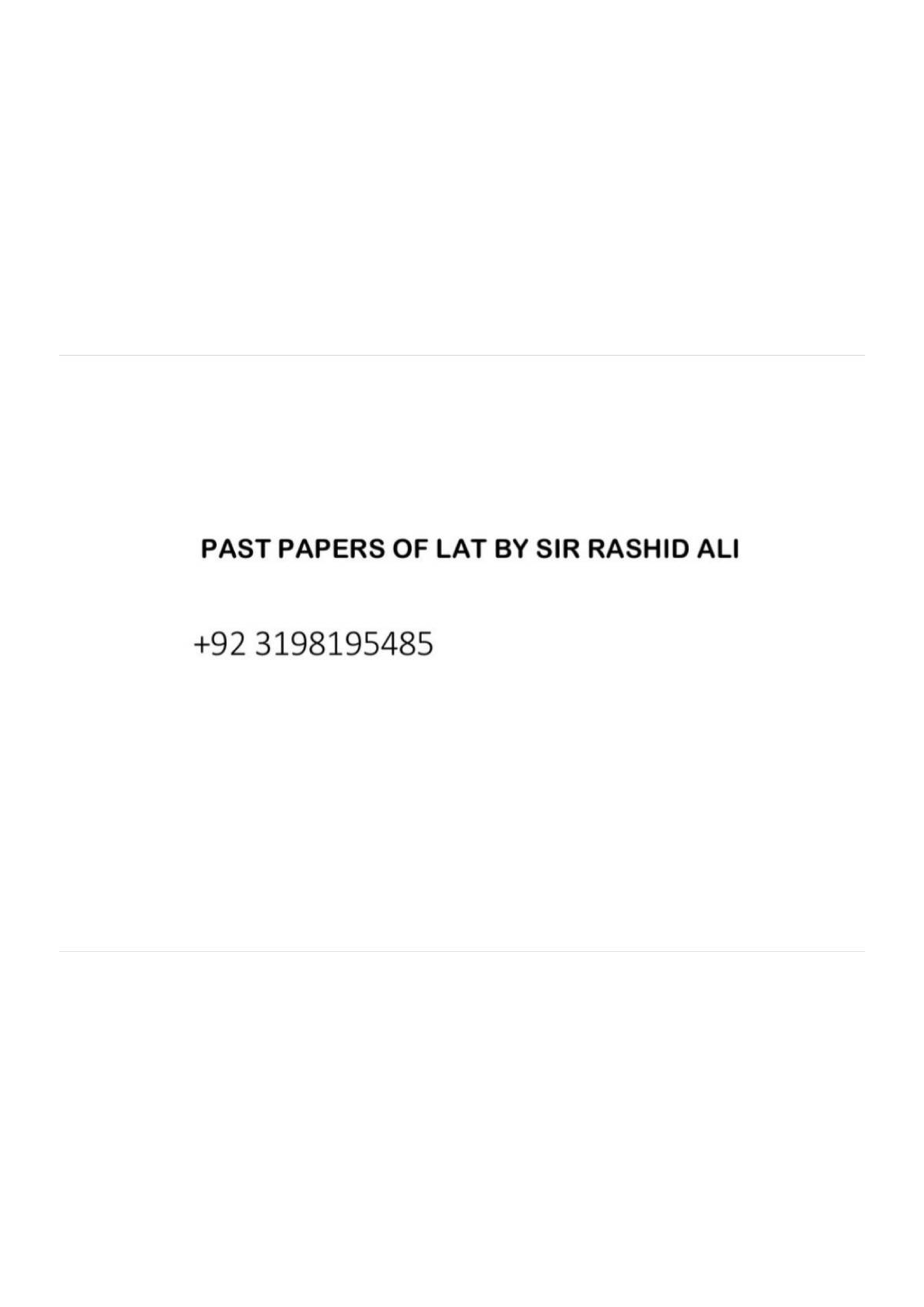 Past Papers Of LAT BY SIR Rashid ALI (04 February 2024) - Pakistan ...