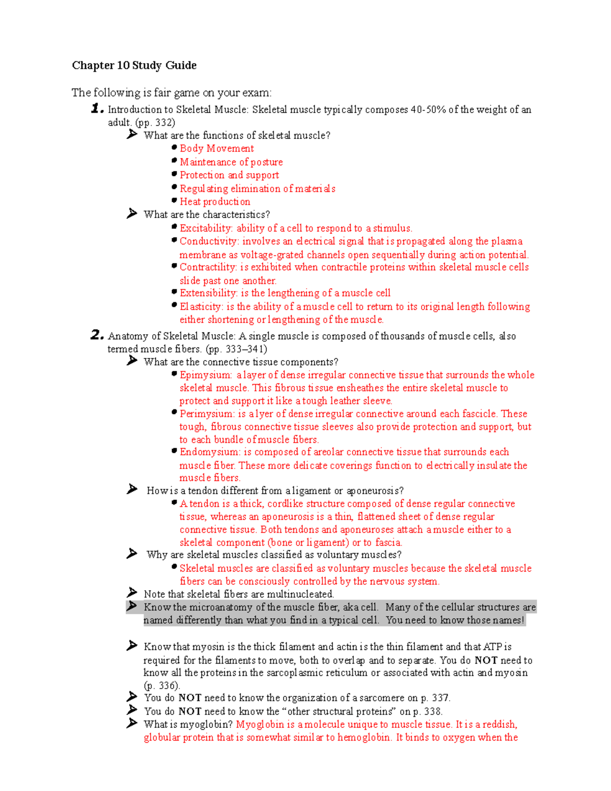 Study Guide Ch10 - Chapter 10 Study Guide The following is fair game on ...