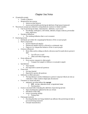 Chapter 5 Notes - Observed scores and true scores: 1. According to the ...