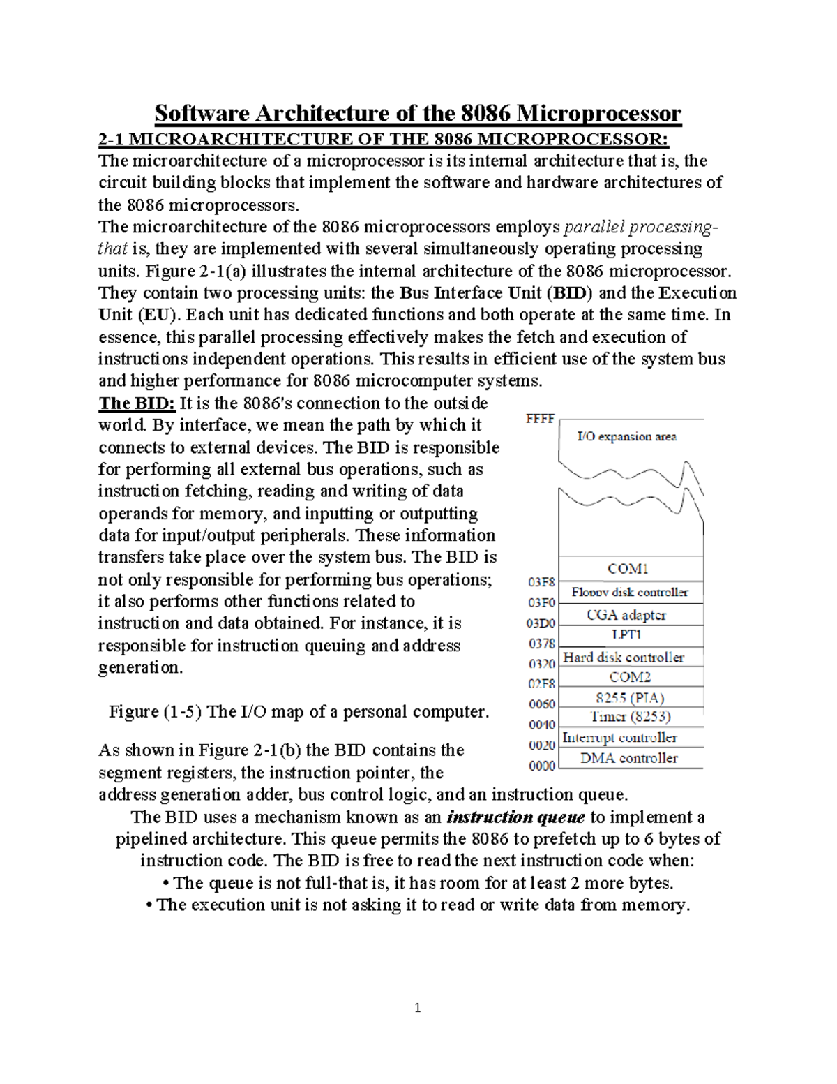 8086 System BUS Structure - Software Architecture of the 8086 ...