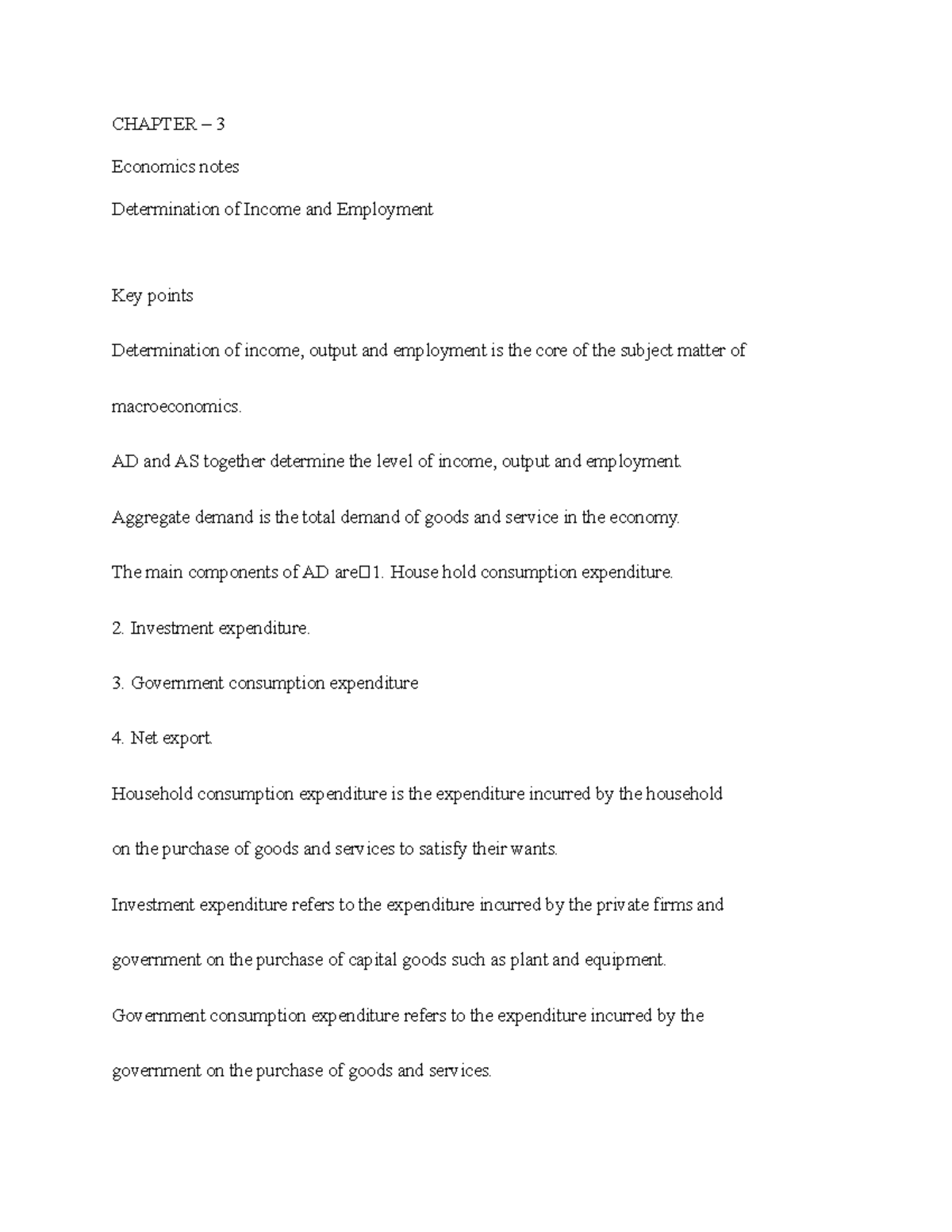 Chapter – 3 Economics Notes 2 - CHAPTER – 3 Economics notes ...