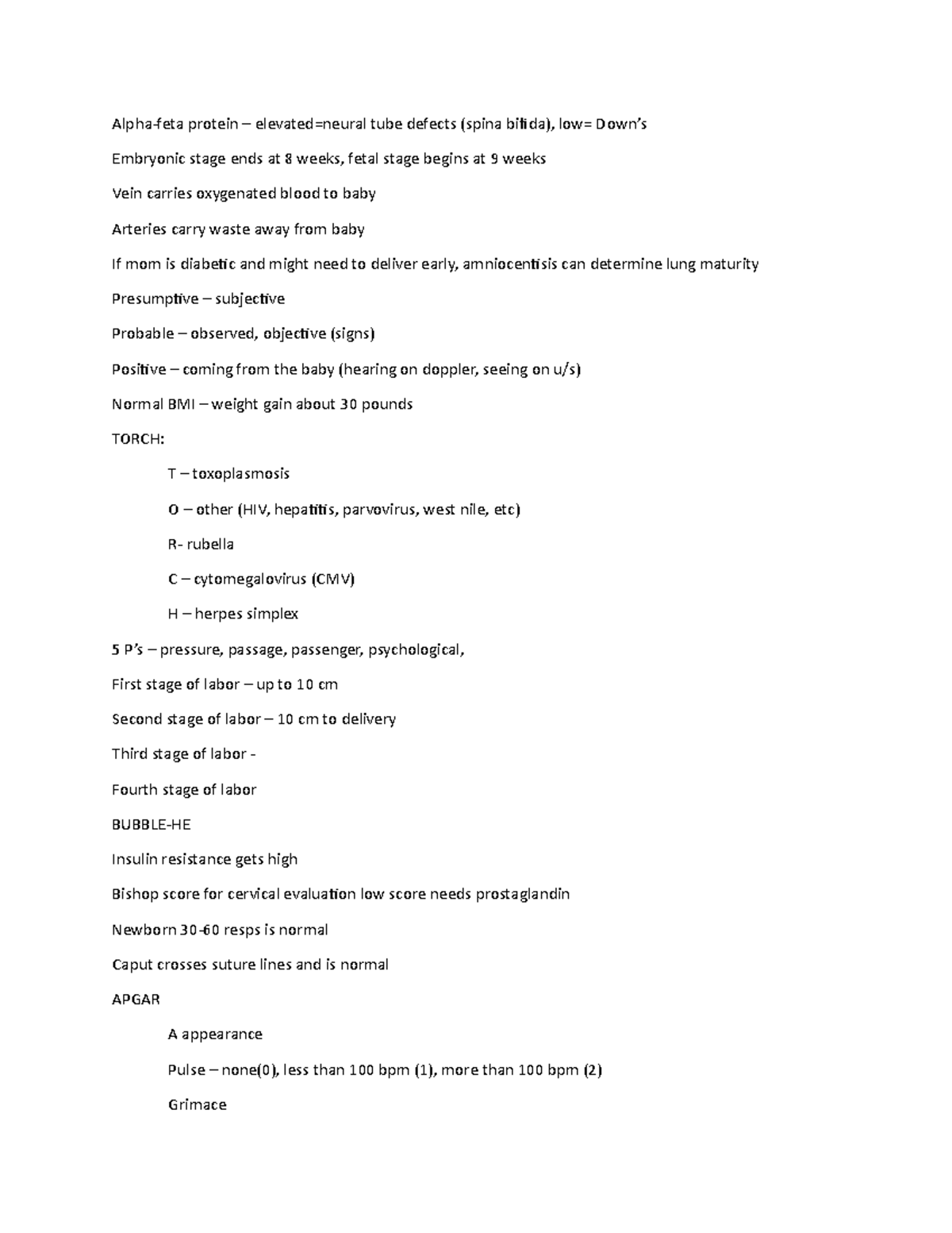 HESImnreview - Notes from live lecture - Alpha-feta protein – elevated ...