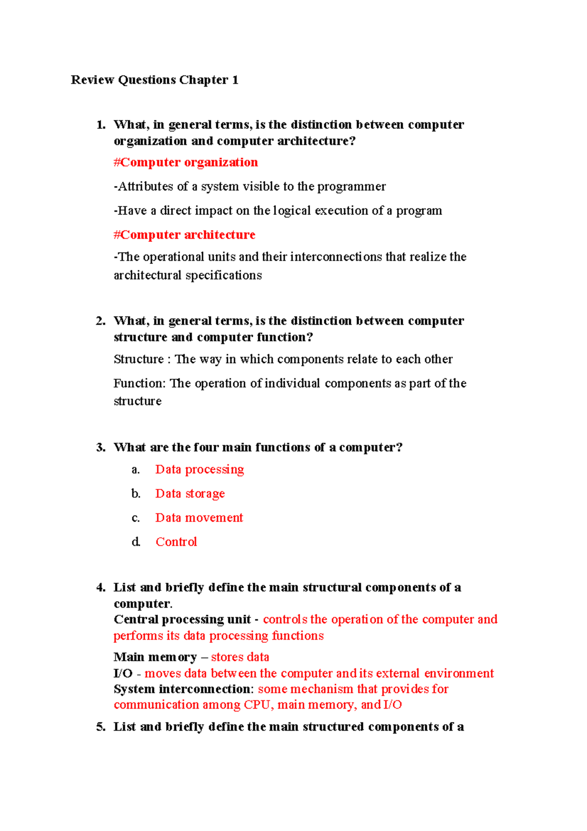 Review questions chapter 1 1 fianl - Review Questions Chapter 1 What, in general terms, is the ...