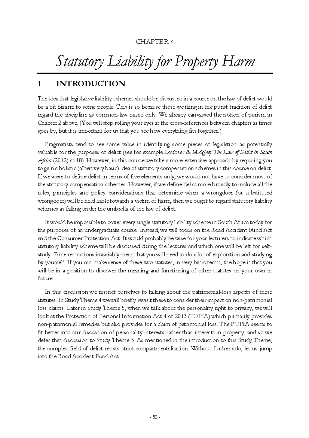 Chapter 4 - Lecture notes 4 - CHAPTER 4 Statutory Liability for ...