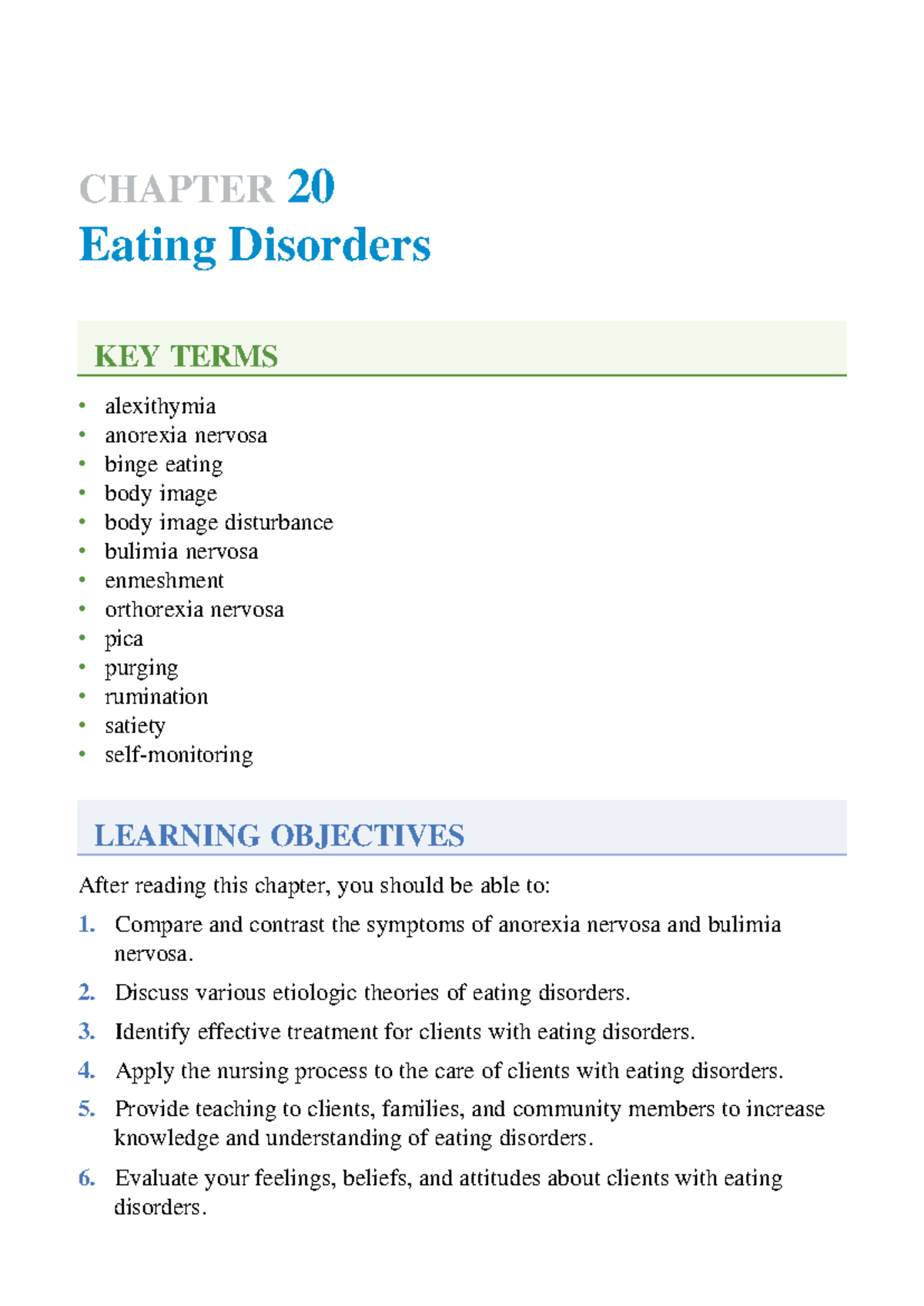 Eating disorder - CHAPTER 20 Eating Disorders alexithymia anorexia ...