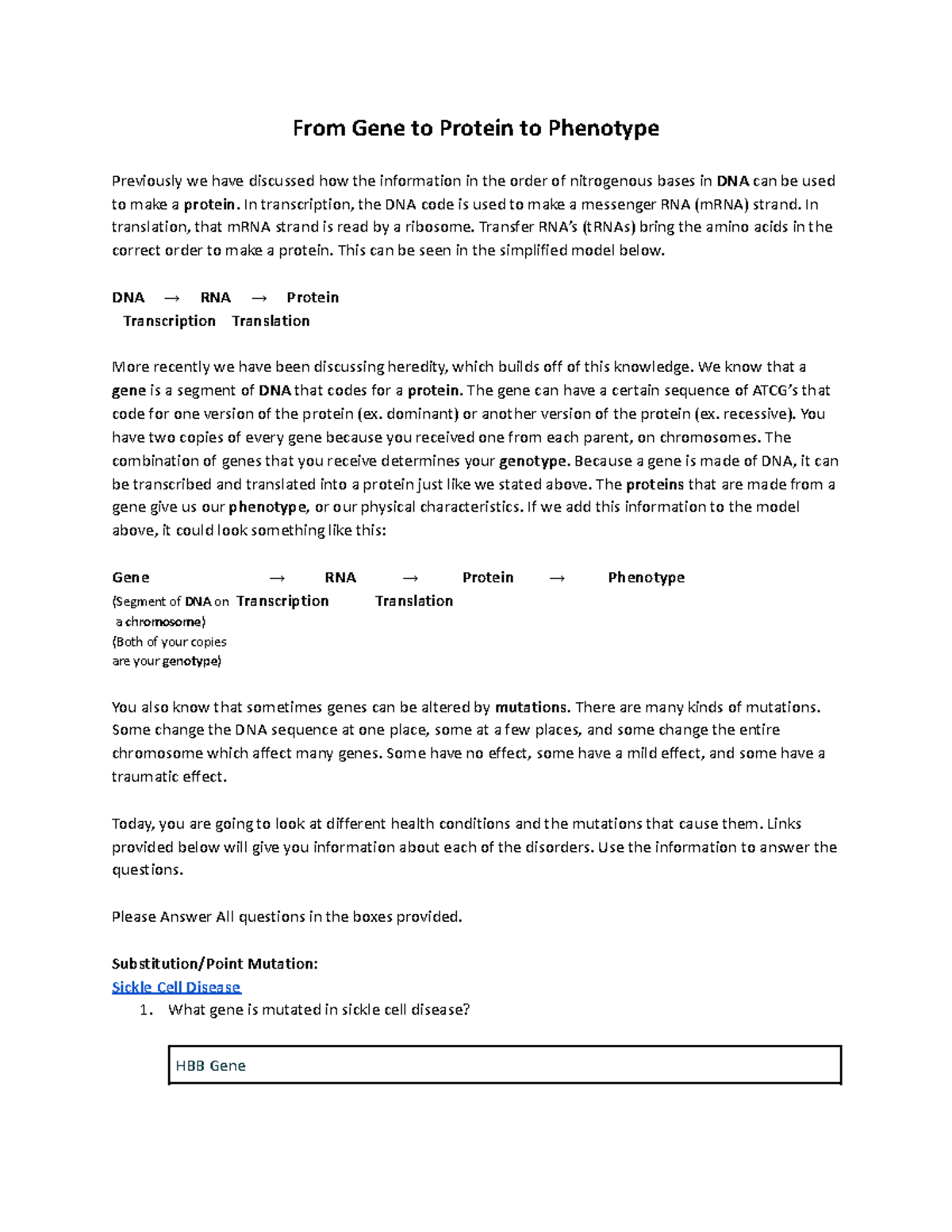 Genes, Proteins, Phenotypes FULL Explanation - From Gene to Protein to ...
