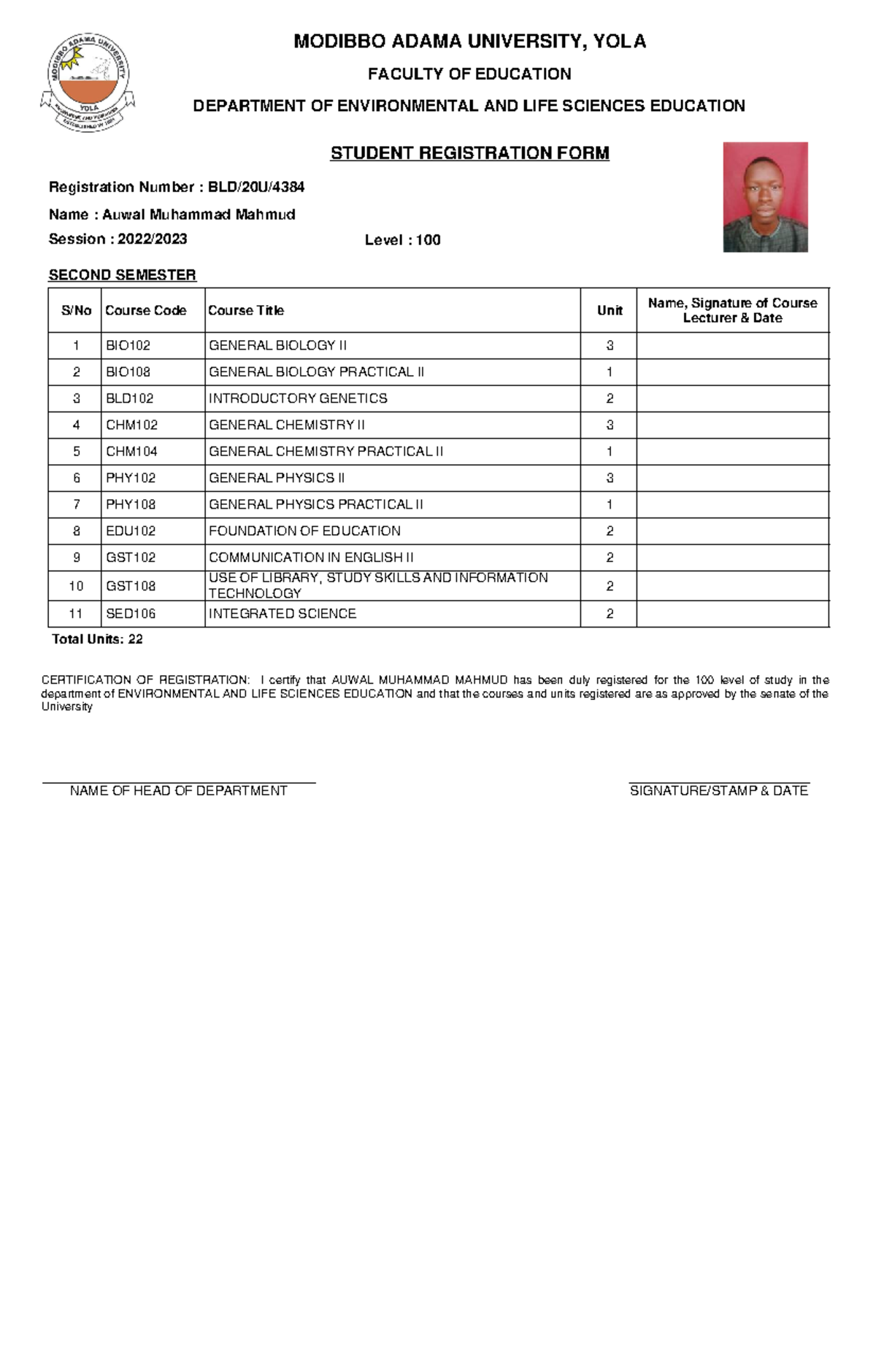BLD20U4384 - MODIBBO ADAMA UNIVERSITY, YOLA FACULTY OF EDUCATION ...