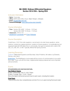 261 syllabus sp24 sunkula - Syllabus: MA 261 Multivariate Calculus ...