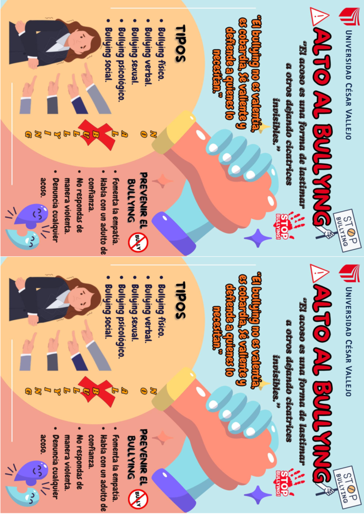 Flyer bullying - UNIVERSIDAD CÉSAR VALLEJO STOP UNIVERSIDAD CÉSAR ...