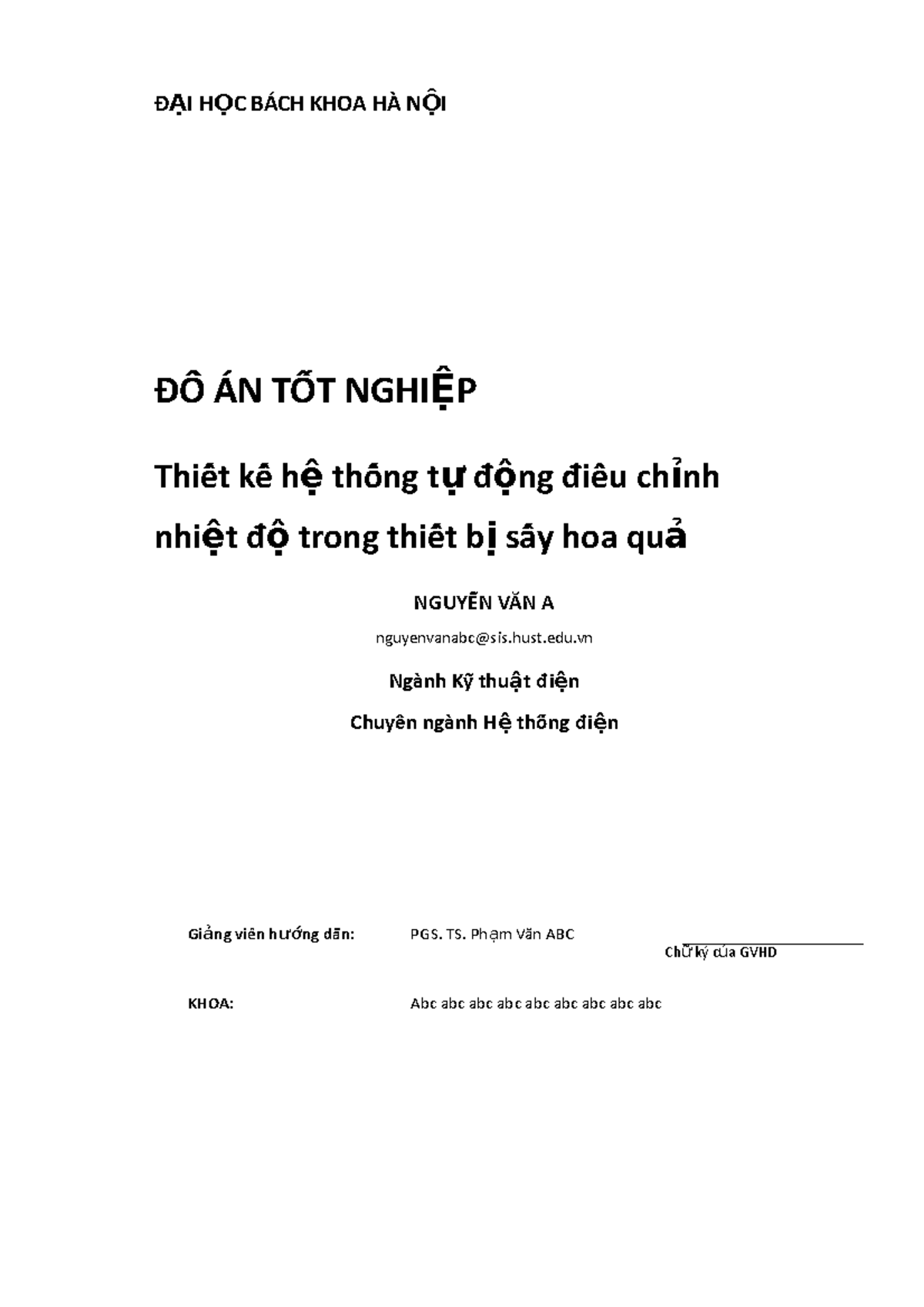 ĐẠI HỌC BÁCH KHOA HÀ NỘI - hướng dẫn - Đ ẠI H ỌC BÁCH KHOA HÀ N ỘI ĐỒỒ ÁN TỒỐT NGHI ỆP Thiếết ...