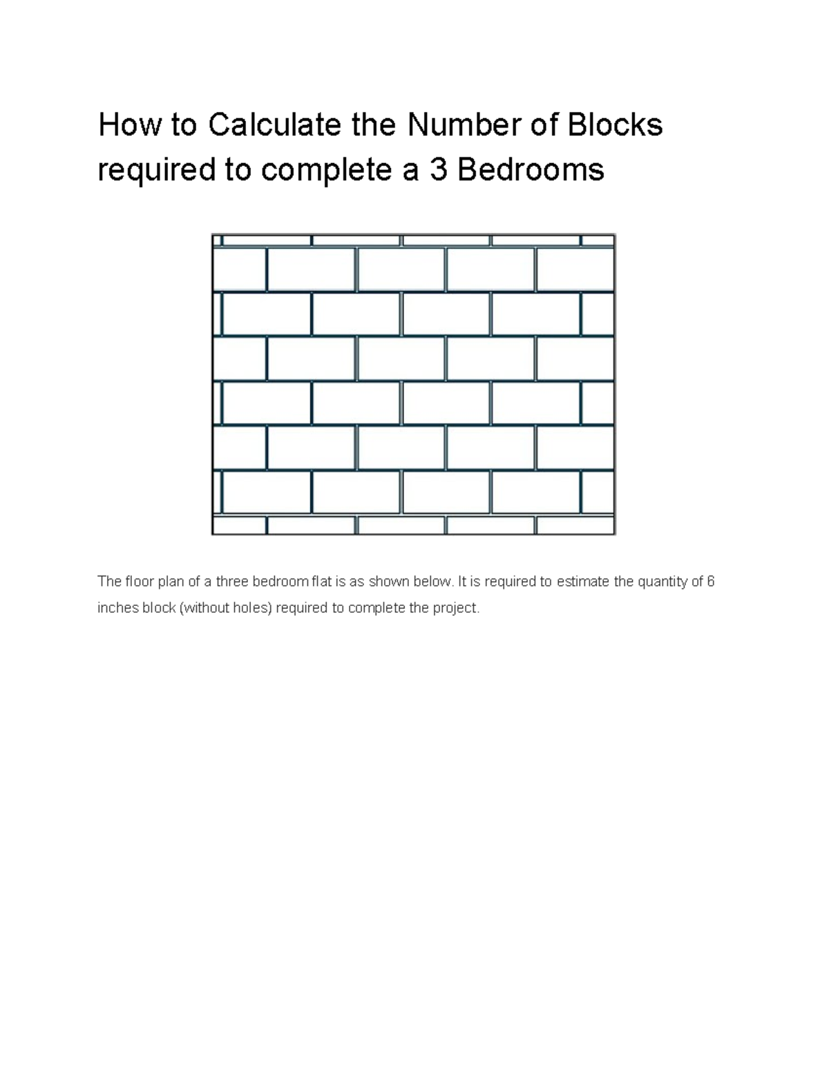 Calculate the Number of Blocks - How to Calculate the Number of Blocks required to complete a 3 ...