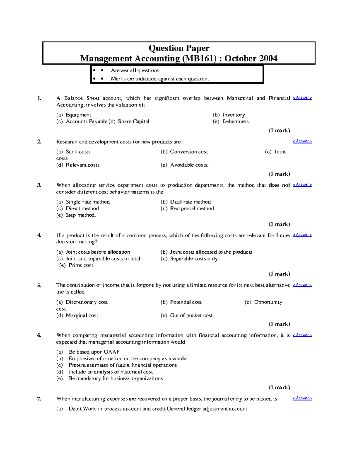 Exam 11 November 2013, questions and answers - Question Paper ...