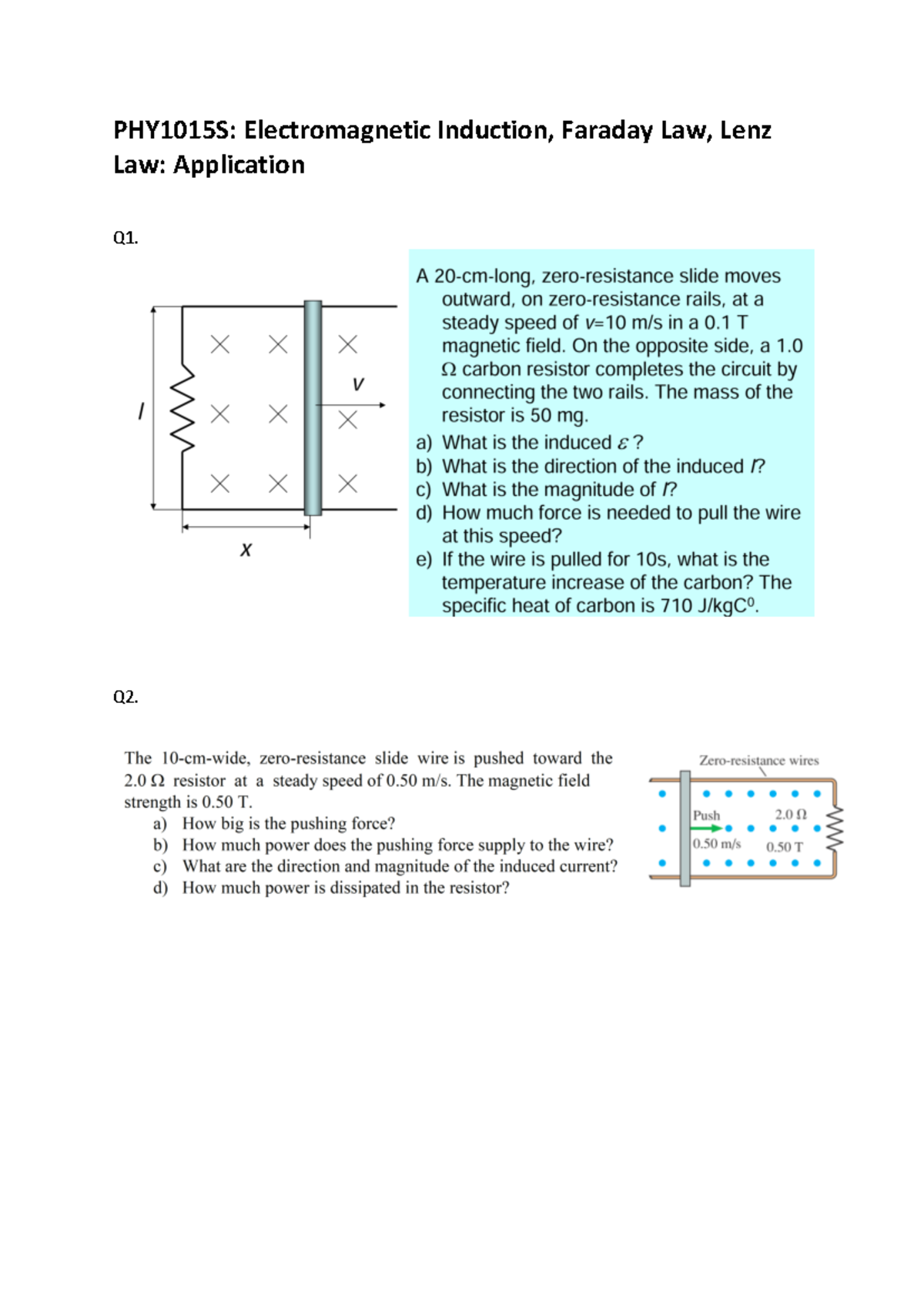 Magnetic Induction Tutorial - PHY1013S - PHY1015S: Electromagnetic ...