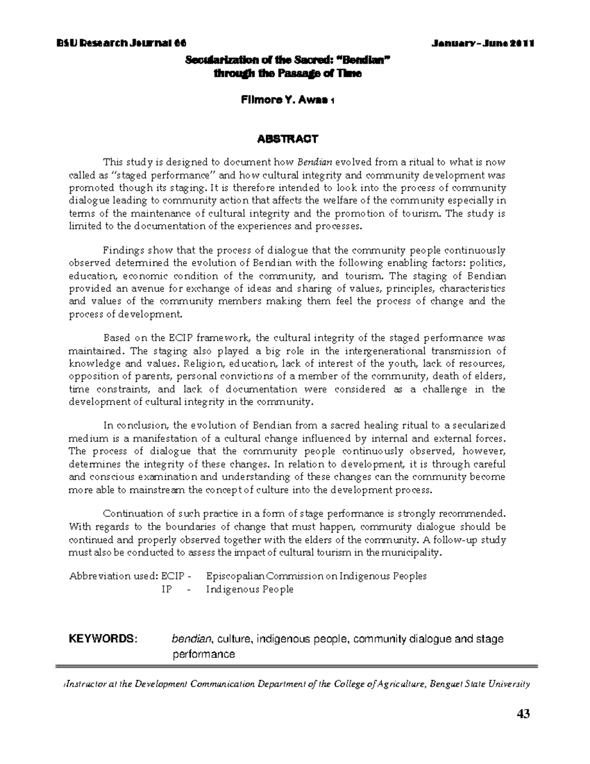 Dominant tribes of Benguet - BSU Research Journal 66 January - June ...