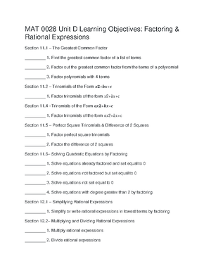 Unit 11 Math 0028 - Developmental Mathematics II - Debra Laraway - Unit ...