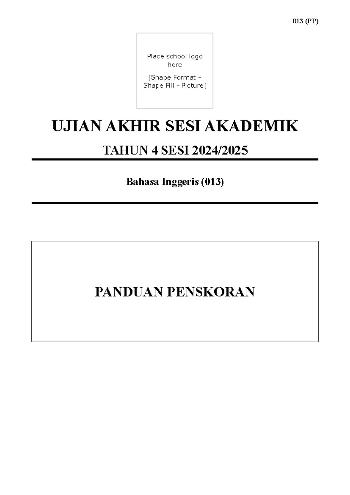 UASA Template SR Year 4 2024 (PP) - UJIAN AKHIR SESI AKADEMIK TAHUN 4 ...