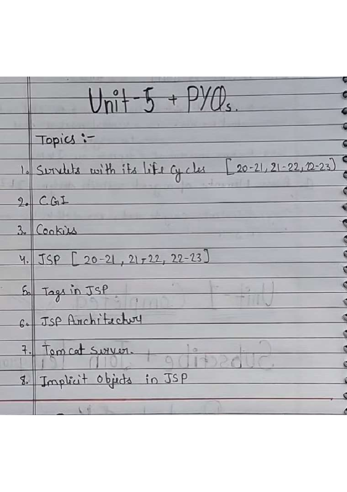 Wt-unit5 - Web Technology Notes - PYOs. 1. Servits with its life cycles ...