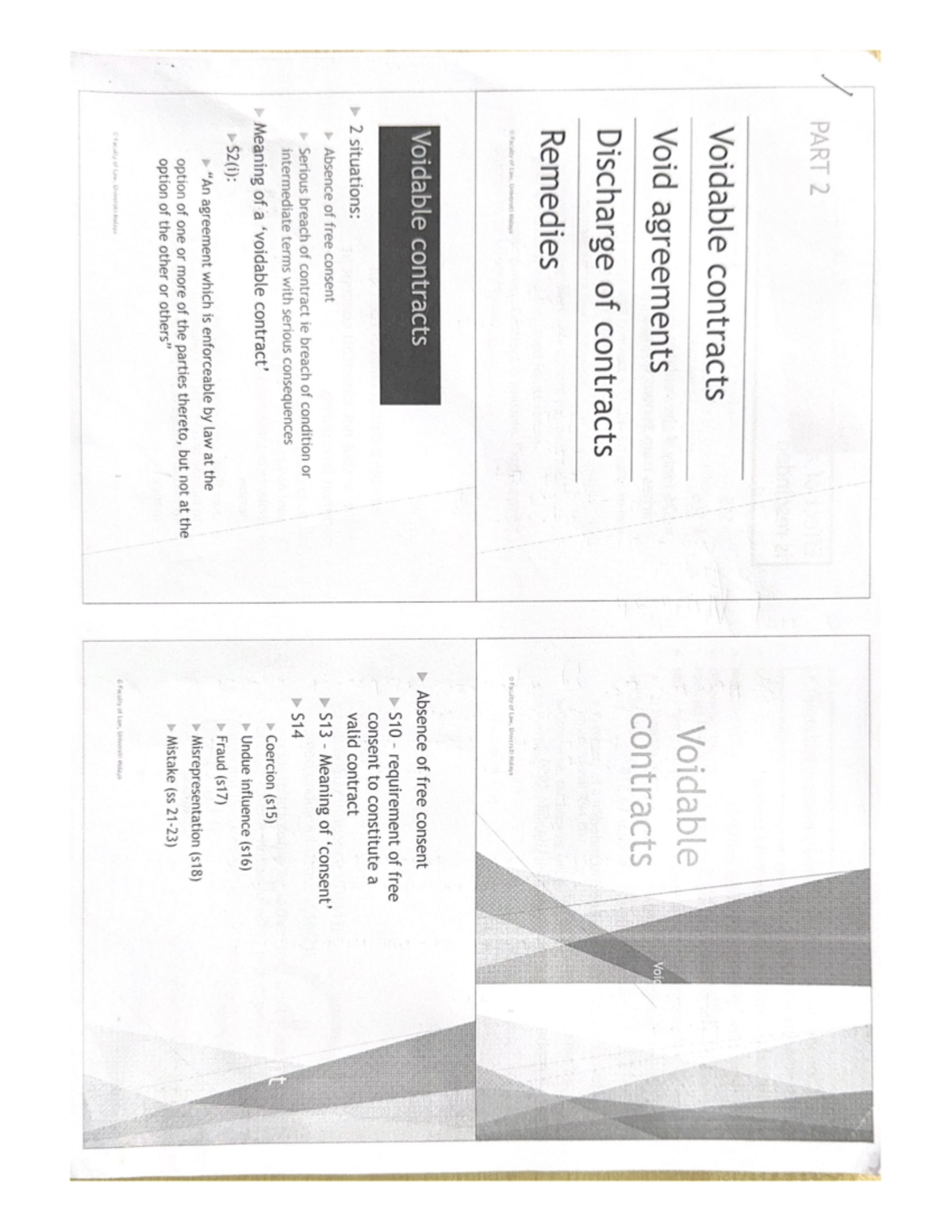 Voidable contract and void agreement - PART 2 Voidable contracts Voidable Void agreements Void ...