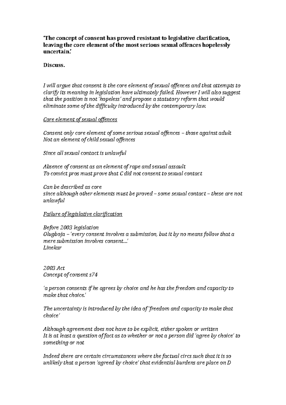 Q6 2016 Consent - fight - ‘The concept of consent has proved resistant ...