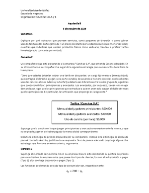 2021 2S Org Industrial - Examen final - Pauta - ORGANIZACIÓN INDUSTRIAL, sección 1 VIÑA - PAUTA ...