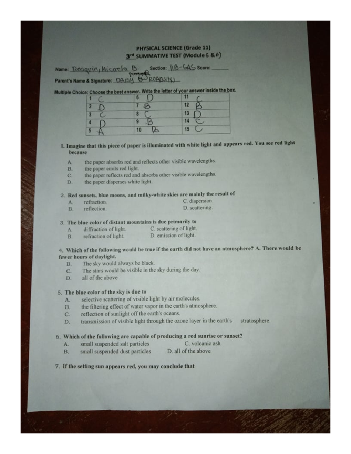Science - for grade 12 students - Bachelor of scienci in office ...