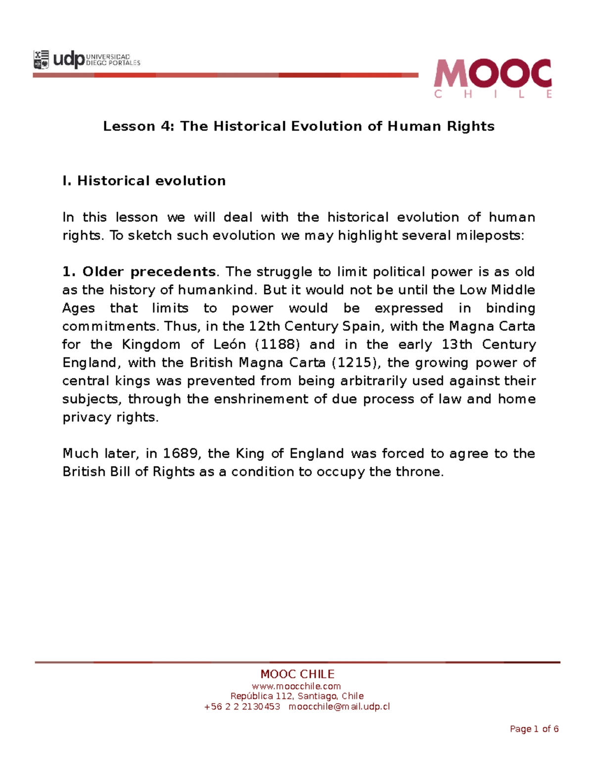 Transcript Lesson 4 - The Historical Evolution of Human Rights - Lesson ...