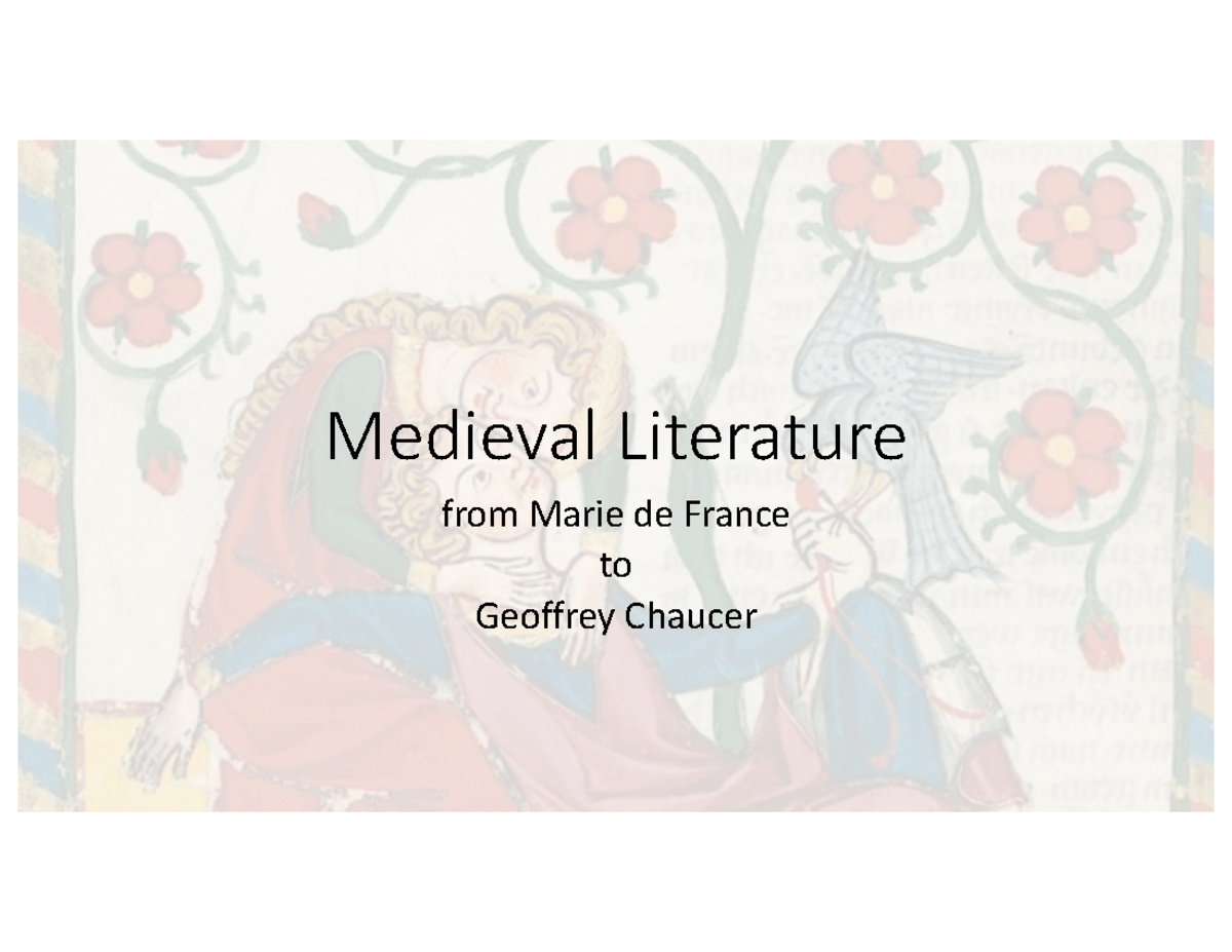 2021.05.18 - medieval literature intro ppt - Medieval Literature from ...