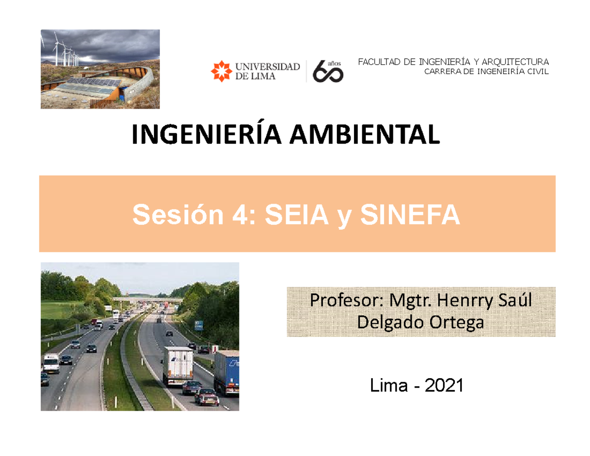 Sesión 4 Leg Amb SEIA y Sinefa - Sesión 4: SEIA y SINEFA INGENIERÍA ...