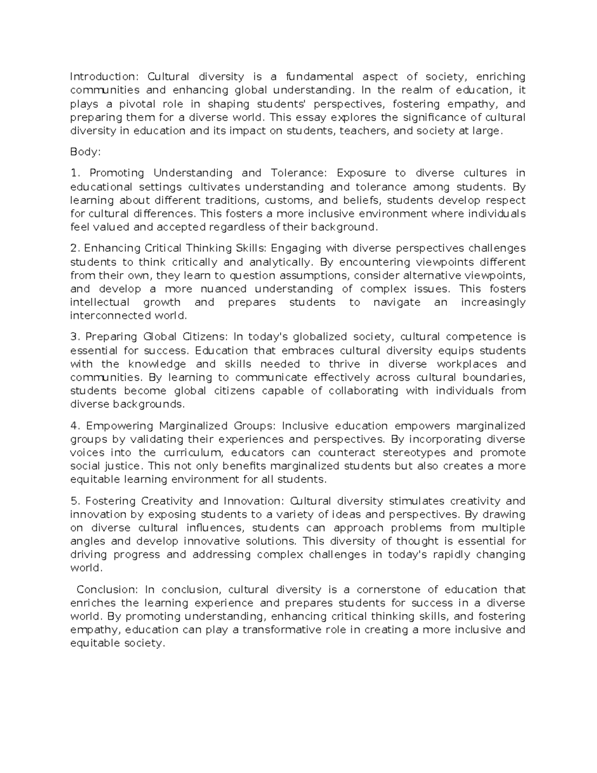 The Importance of Cultural Diversity in Education - Introduction ...