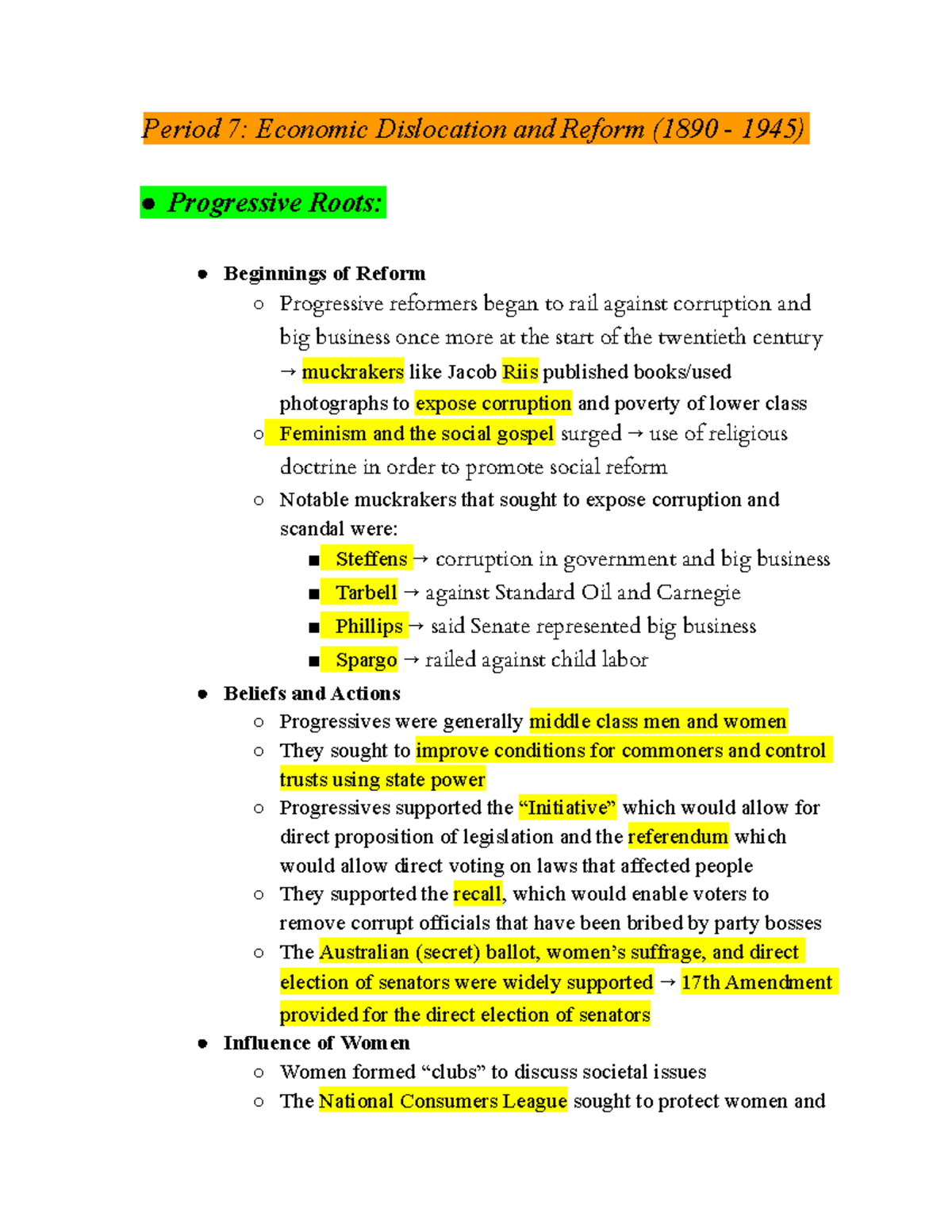 Economic Dislocation and Reform (1890 - 1945) - Oregon said it was ...