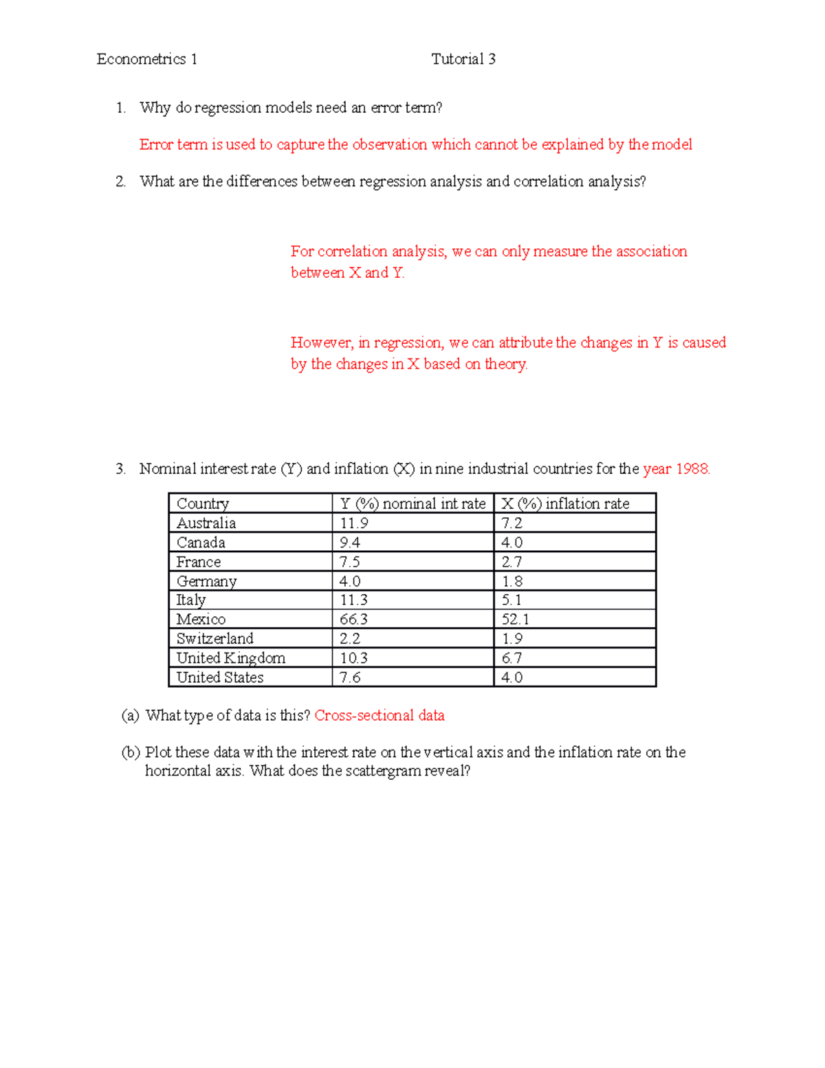 Solution 2022 Tutorial 3 ESEE2103 - 1. Why do regression models need an ... Solution 2022 Tutorial 3 ESEE2103 - 1. Why do regression models need an ...