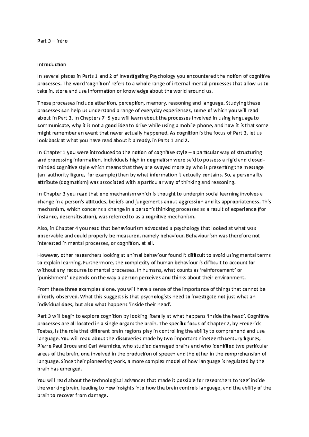 Part 3 - intro - in depth notes on the investigating methods textbook ...